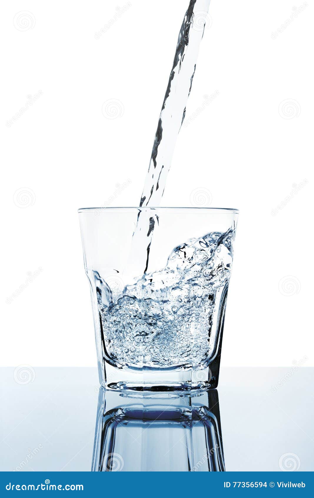Fresh Water Filling a Glass Stock Photo - Image of drop, natural: 77356594