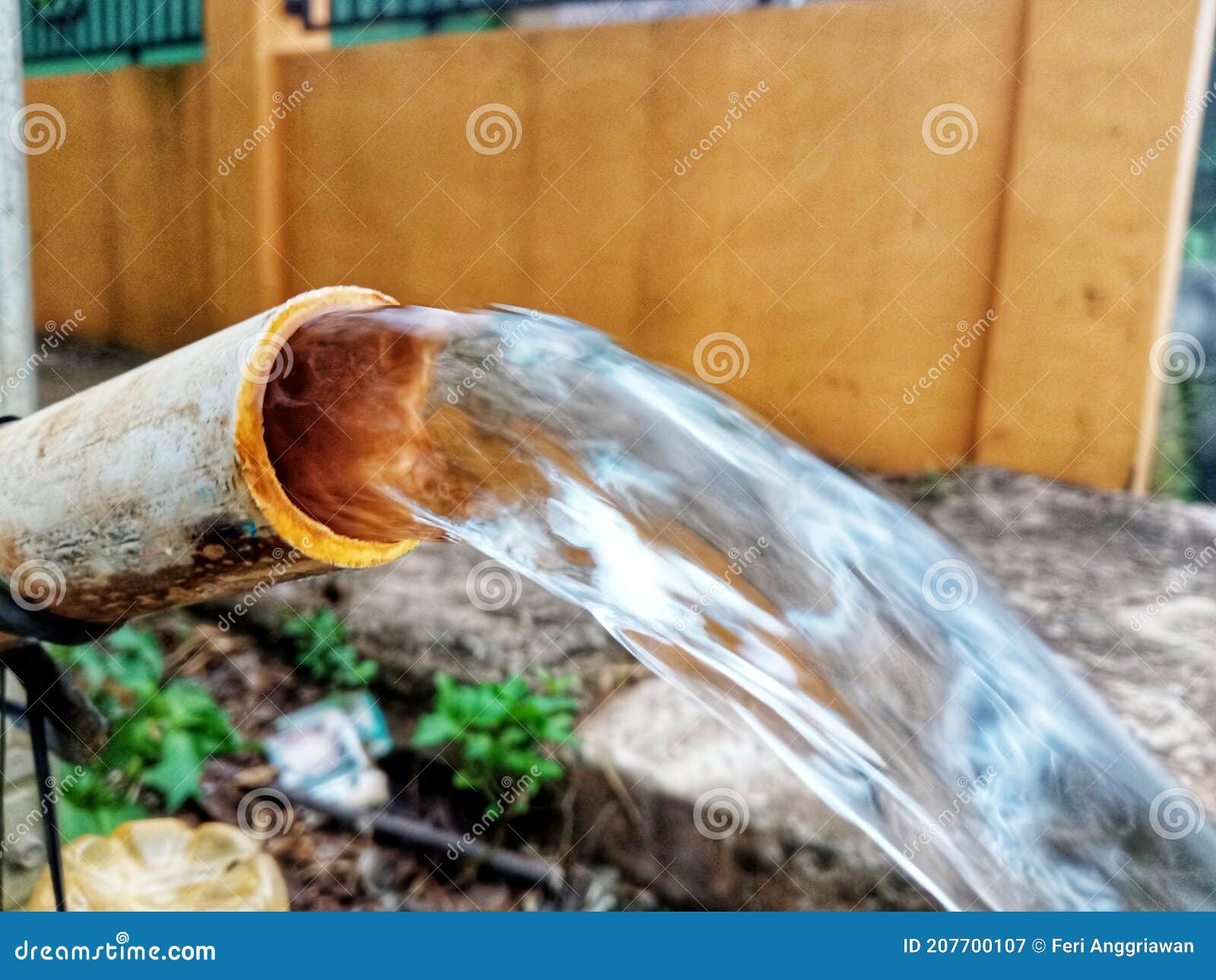 Fresh Water Flowing from the Pipe Stock Image - Image of pipe, water ...