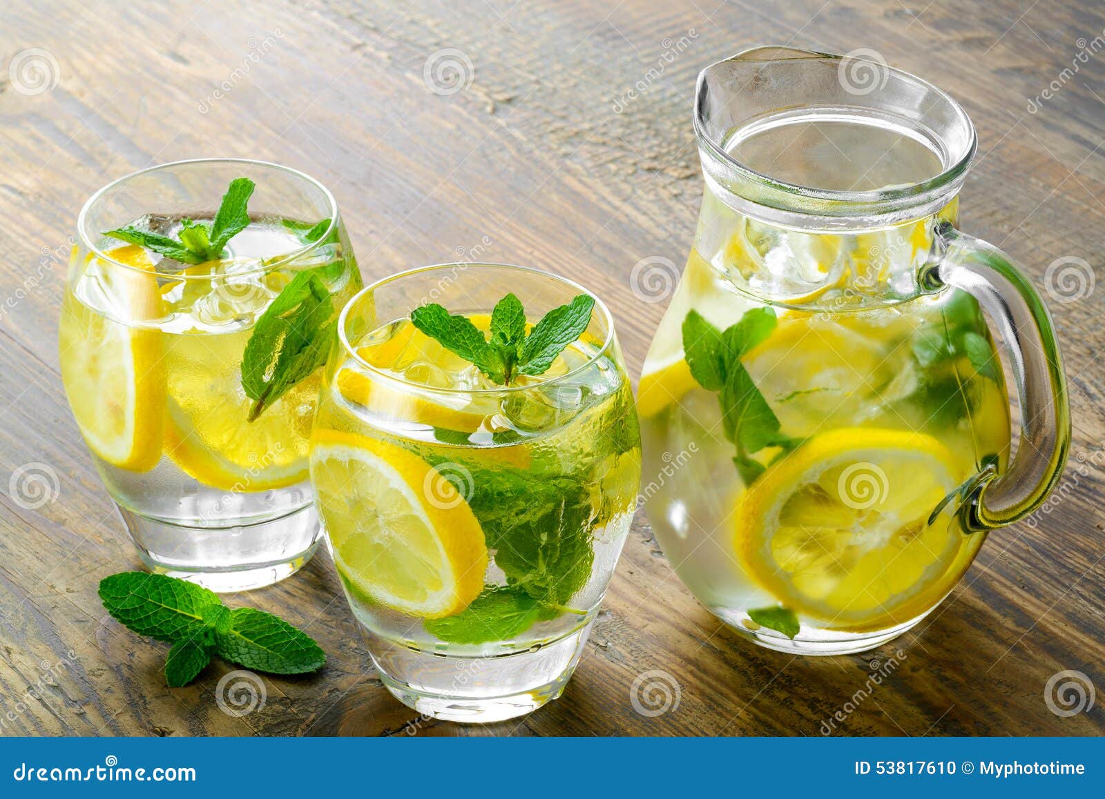 Fresh Water with Lemon, Mint and Cucumber Stock Photo - Image of fresh ...