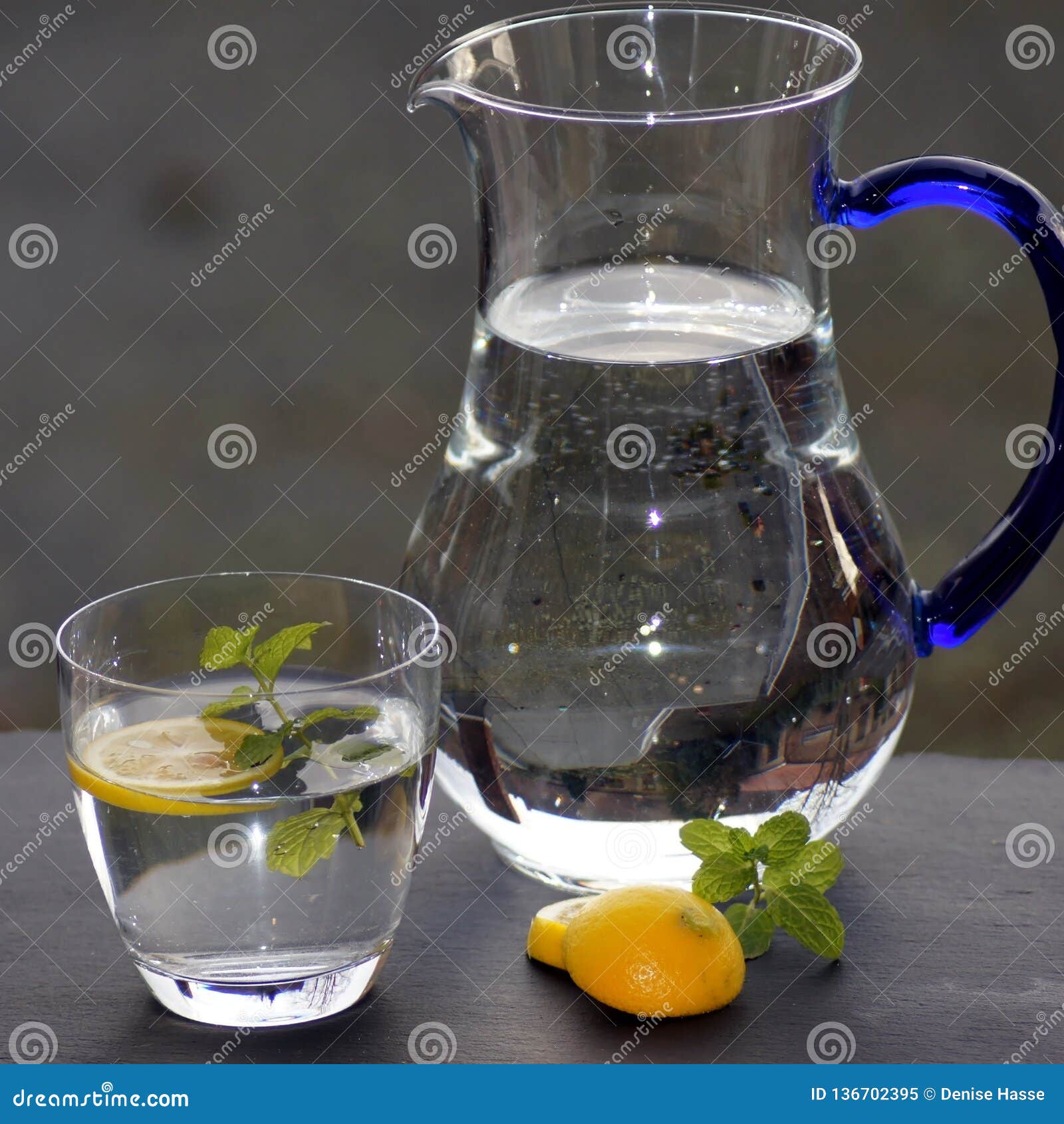 Fresh Water with Lemon and Mint Stock Image - Image of mint, conduction ...