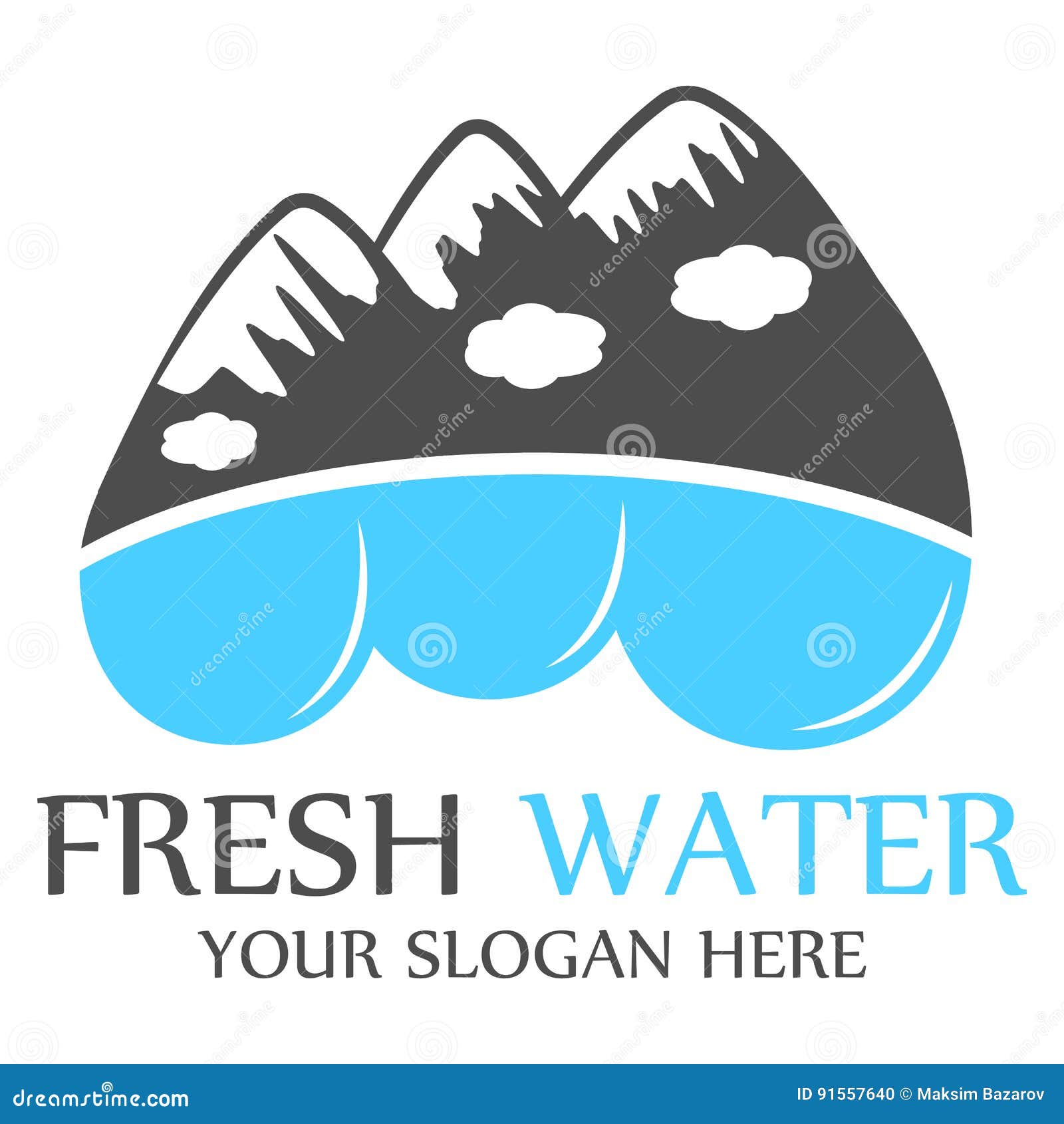 Fresh water logo template stock vector. Illustration of grass - 91557640