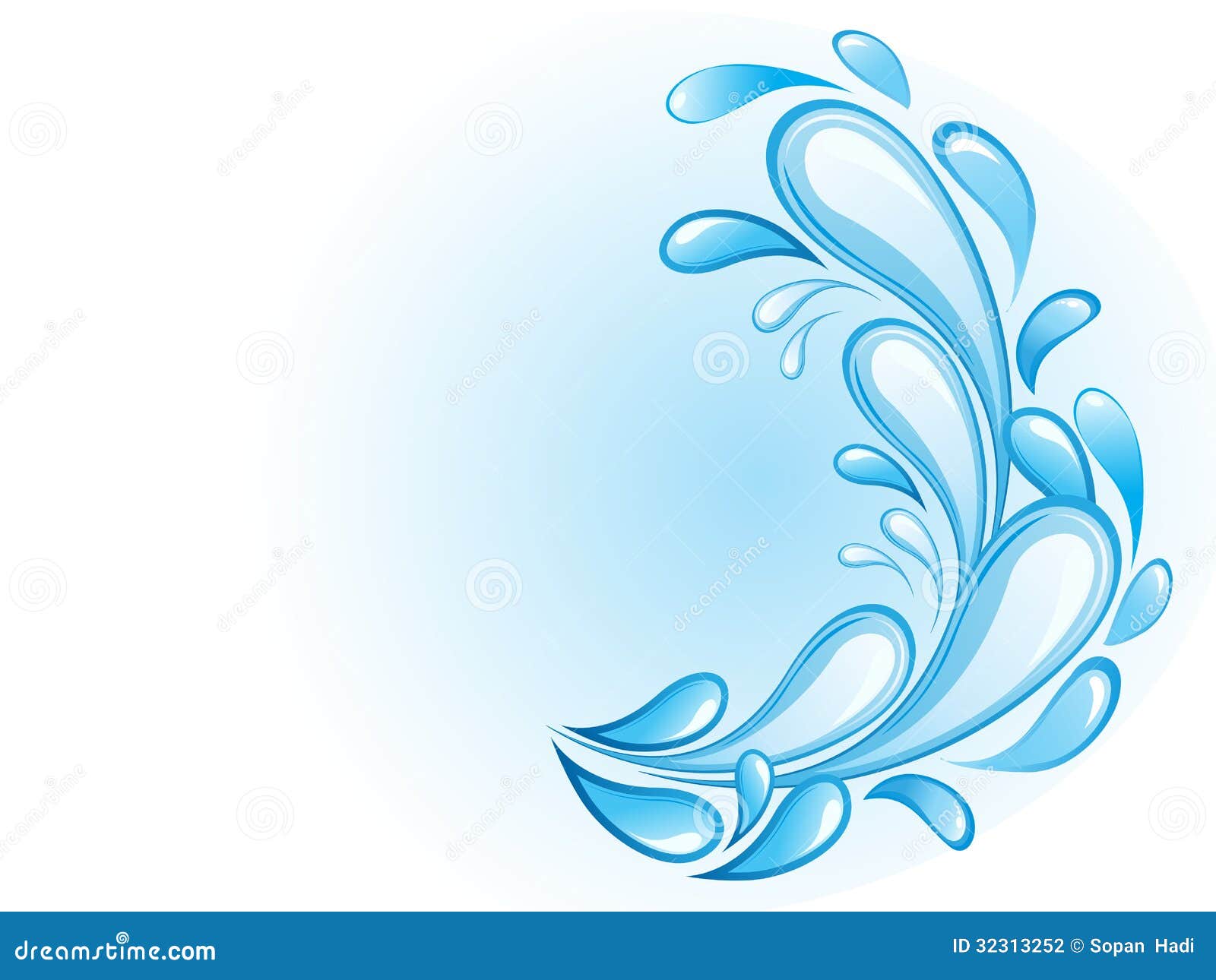 Fresh water splash stock vector. Illustration of green - 32313252