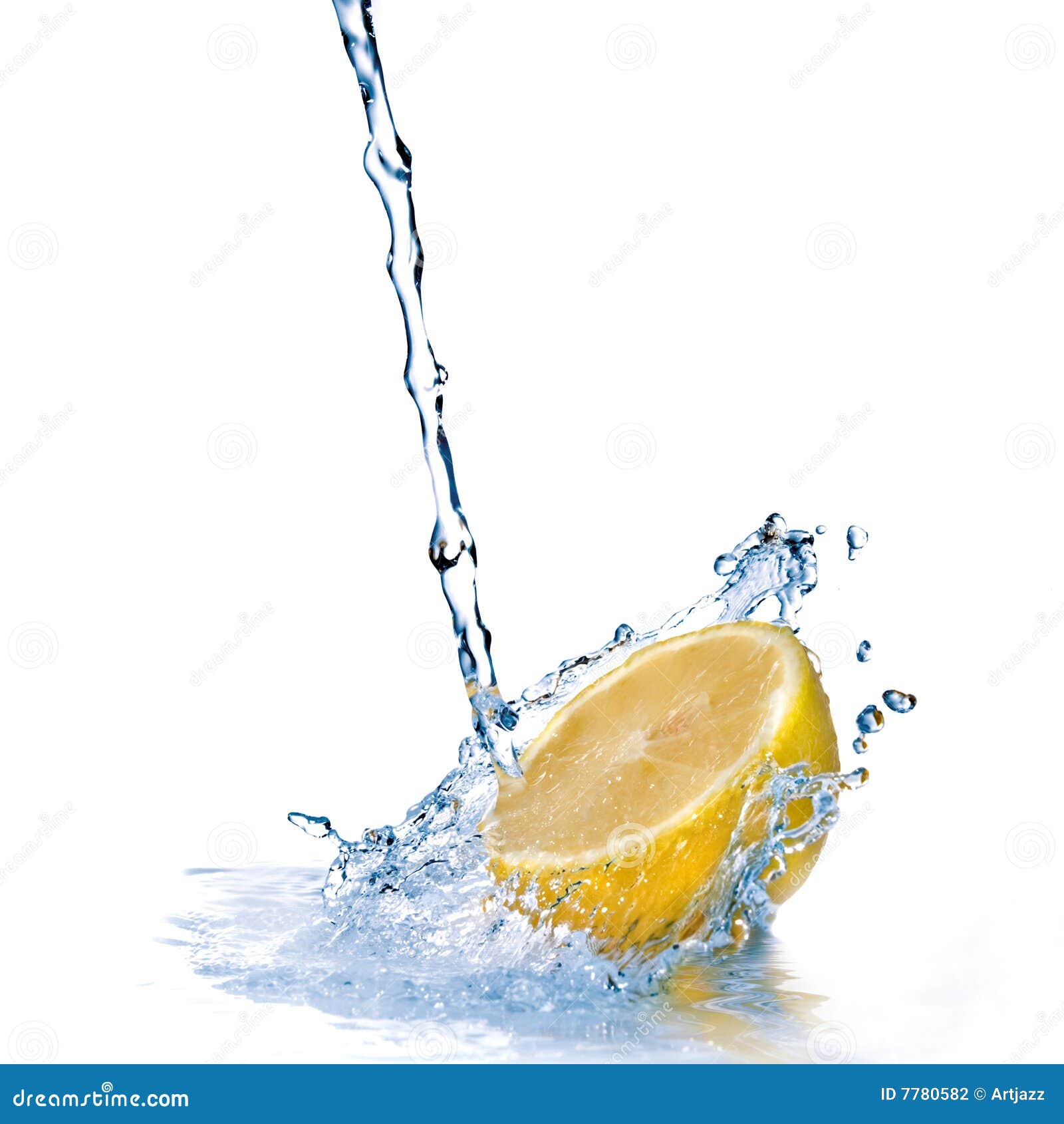 Fresh Water Splash on Lemon Isolated on White Stock Photo - Image of ...