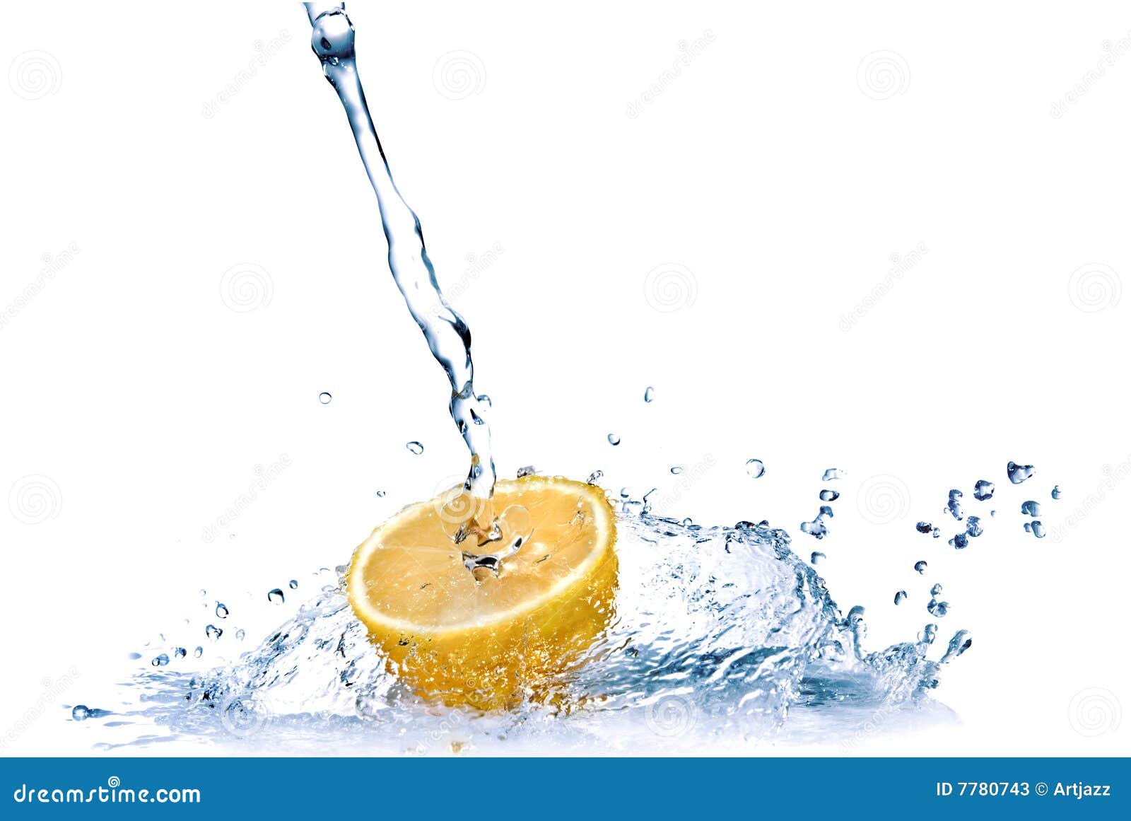 Fresh Water Splash on Lemon Isolated on White Stock Image - Image of ...