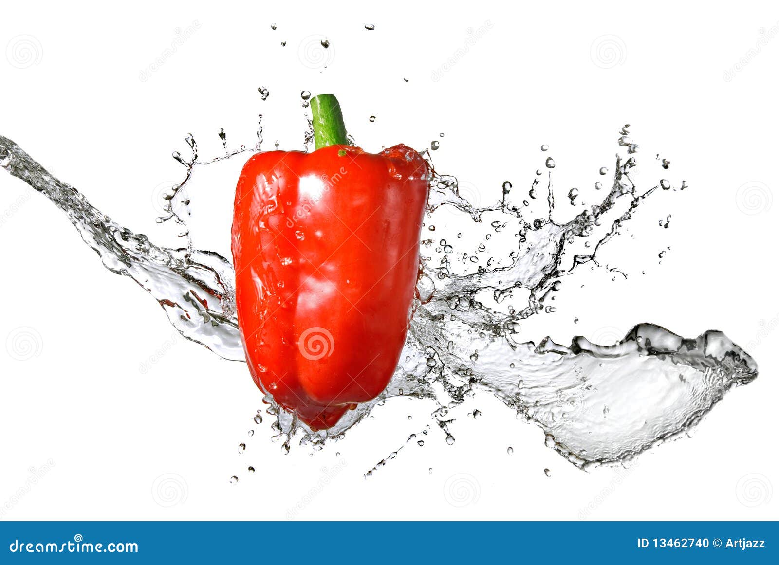 Fresh Water Splash on Red Pepper Stock Photo - Image of hanging ...