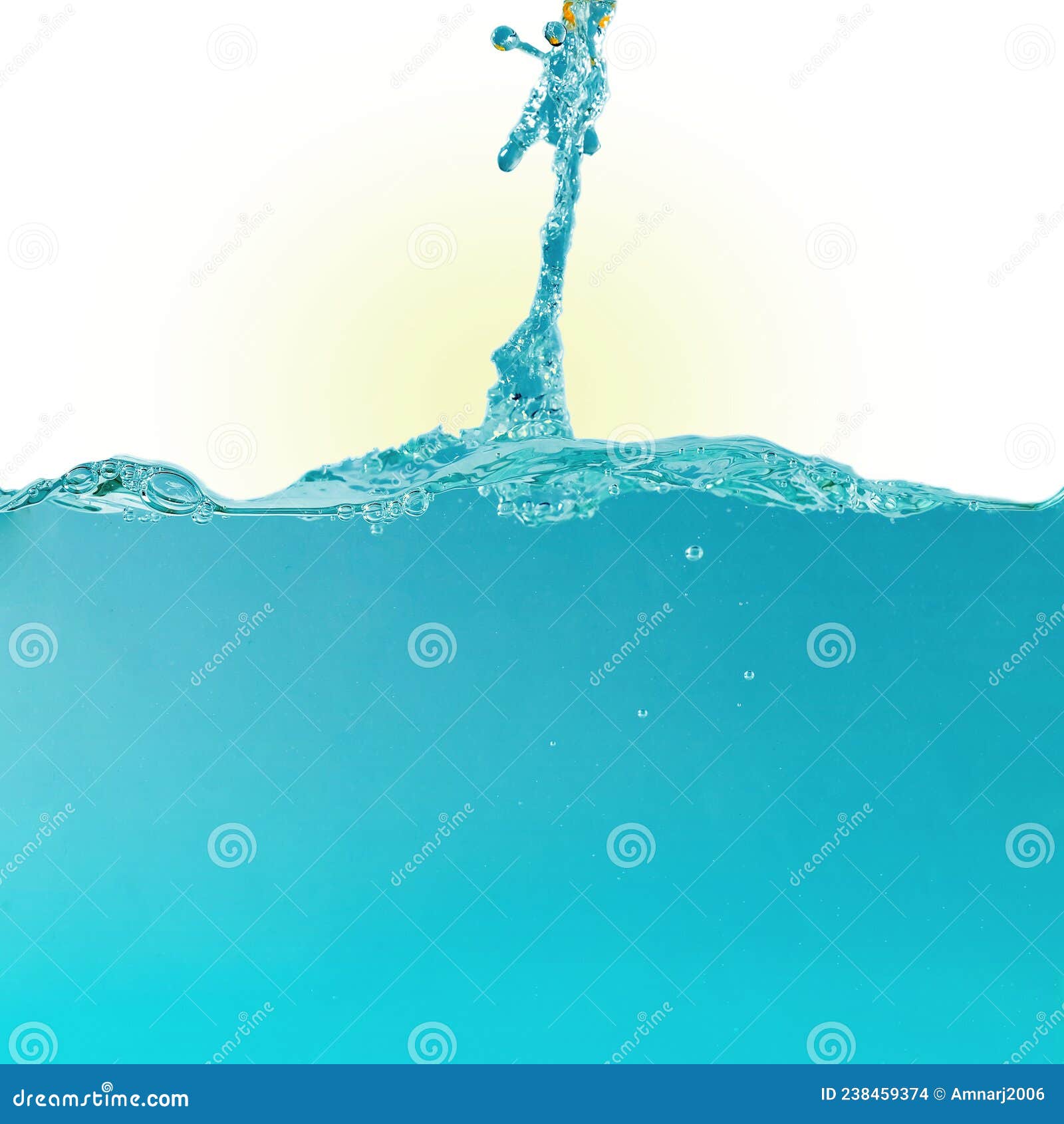 Fresh Water Surface with Splash and Bubbles Stock Photo - Image of ...