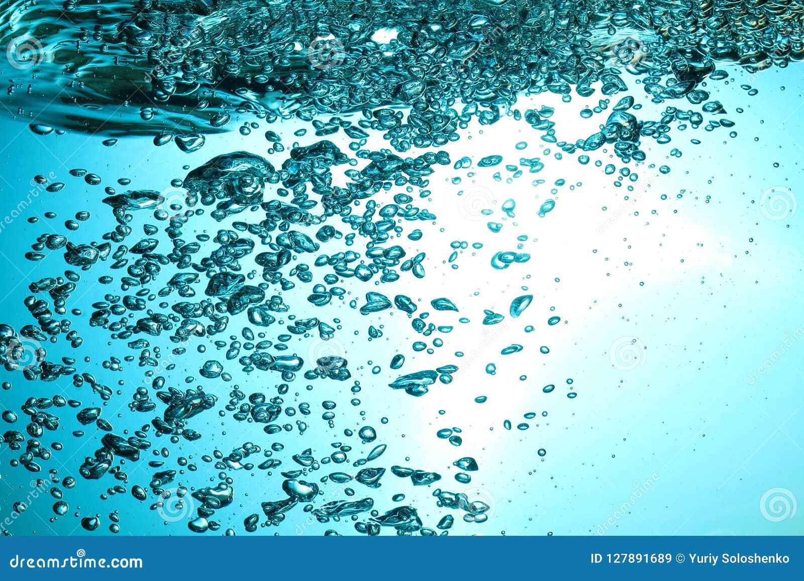 Fresh Water with Underwater Bubbles Texture Background Stock Image ...