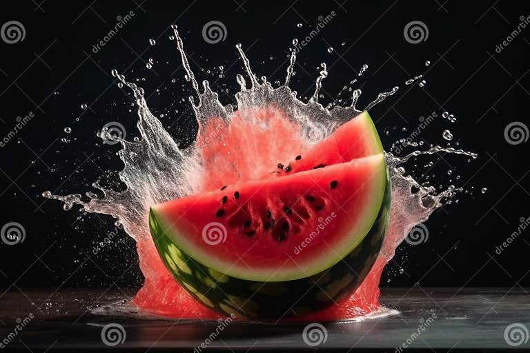 Fresh Watermelon Exploding. Generate Ai Stock Illustration ...