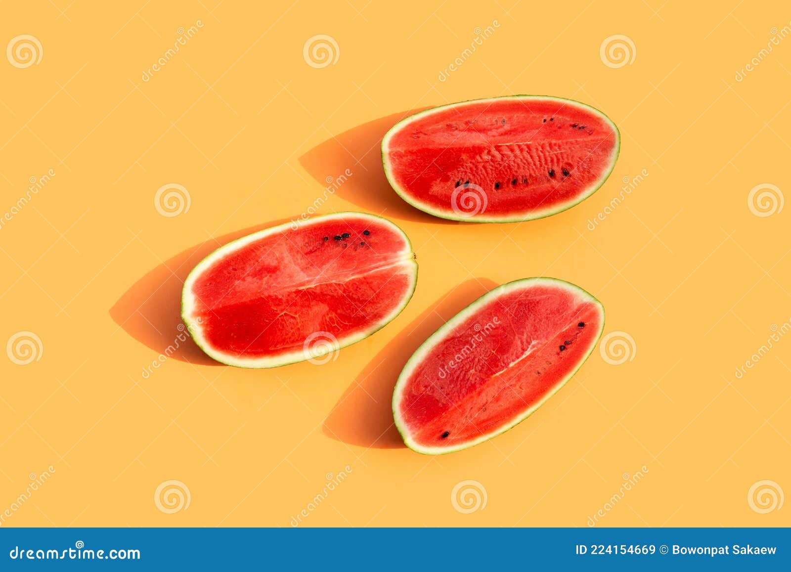Fresh Watermelon on Orange Surface Stock Image - Image of color ...