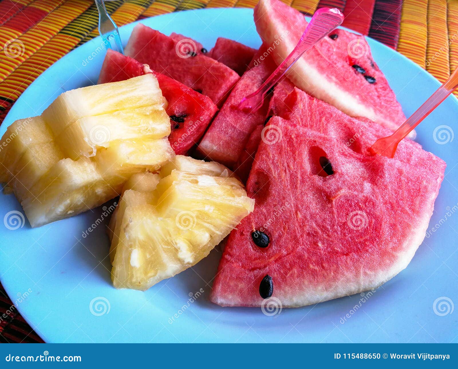 Fresh Watermelon and Pineapple Slice Stock Photo - Image of container ... Fresh Watermelon and Pineapple Slice Stock Photo - Image of container ...