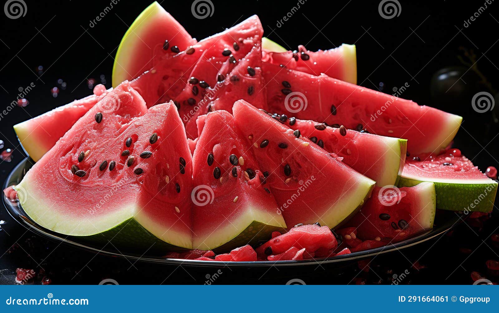 Fresh Watermelon Slice, a Juicy and Vibrant Summer Dessert Generated by ...