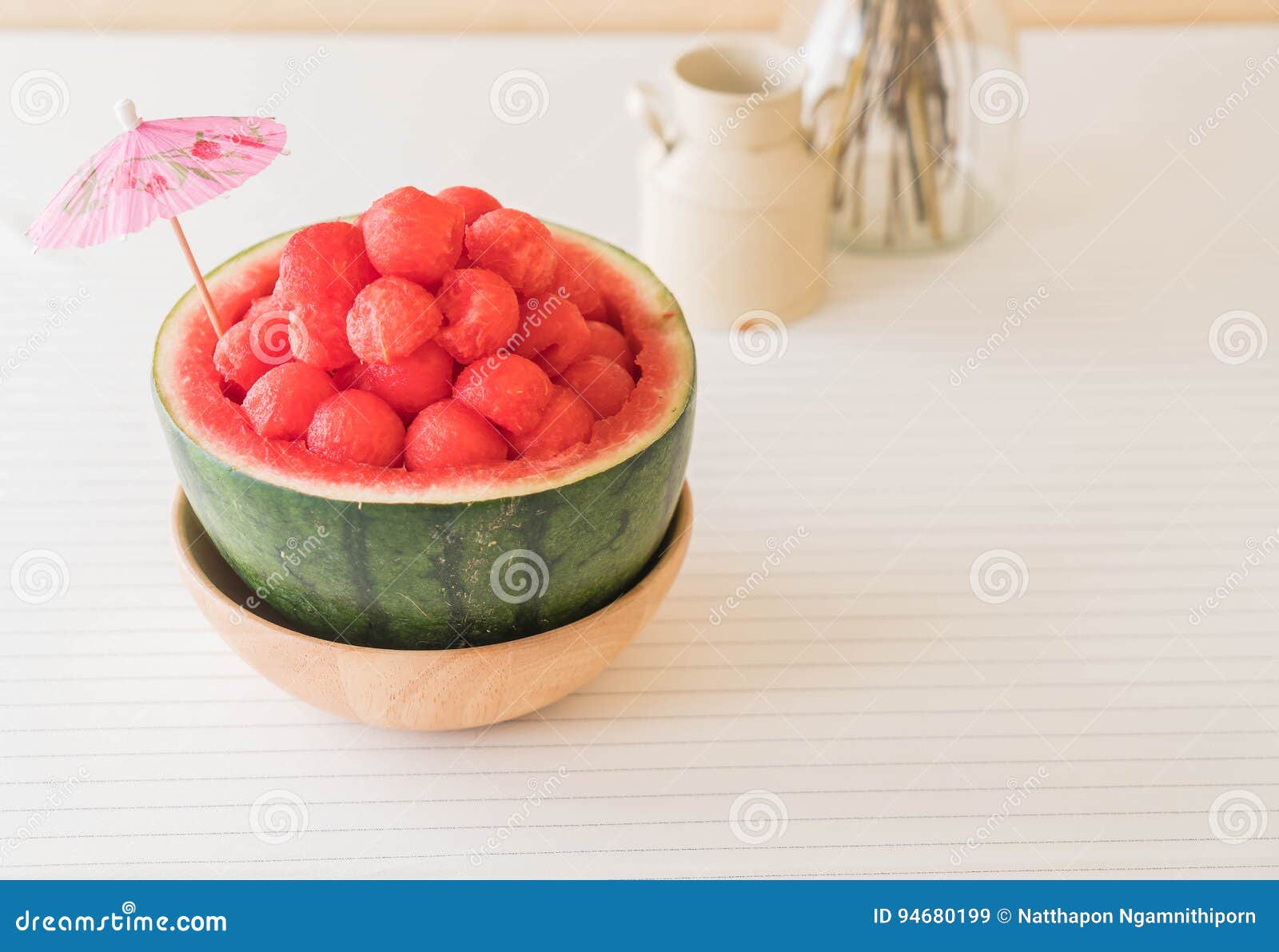 Fresh watermelon on table stock image. Image of nature - 94680199