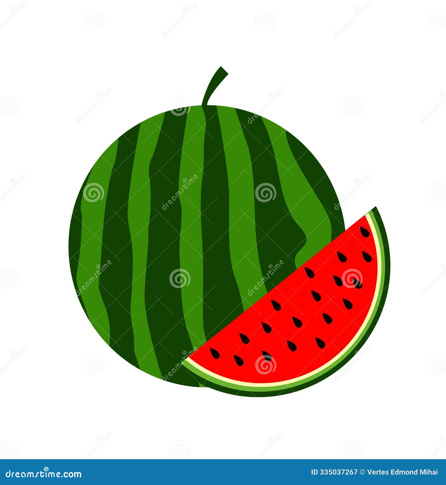 Watermelon Vector Bitten Slice Icon, Cartoon Summer Fruit. Tropical ...