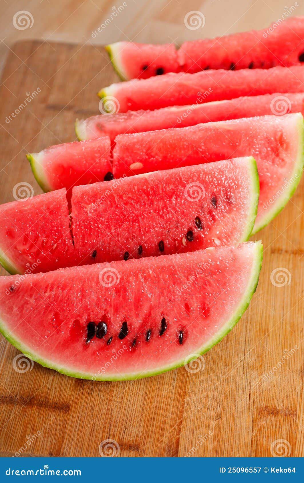 Fresh Watermelon on a Wood Table Stock Image - Image of juicy, diet ...