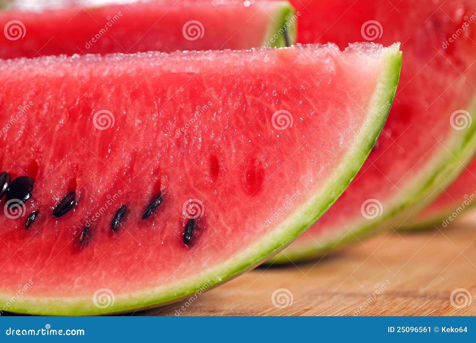 Fresh Watermelon on a Wood Table Stock Image - Image of healthy ...