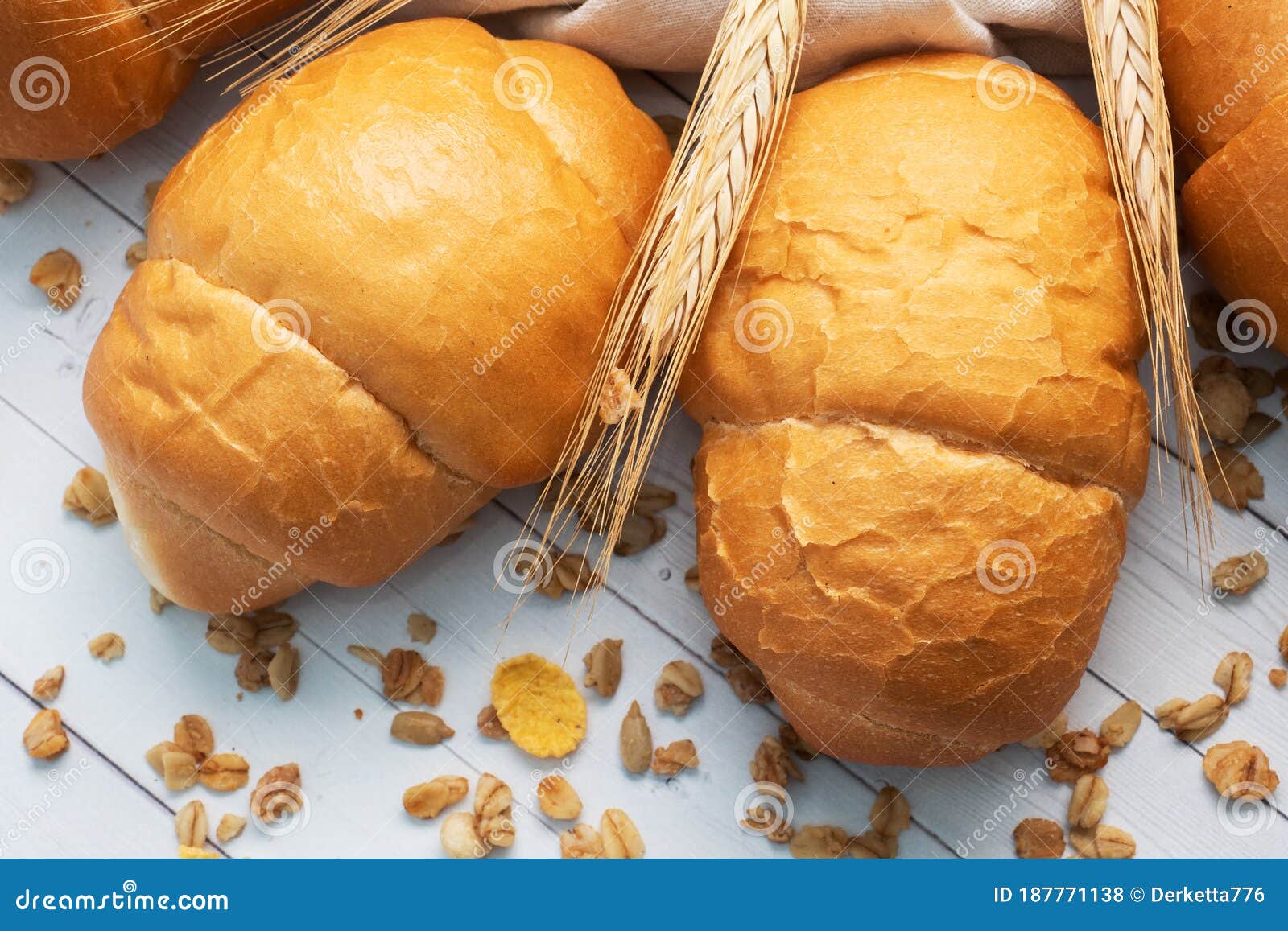 Fresh Wheat Bread Rolls. Rolls for a Hot Dog or Hamburger. White ...