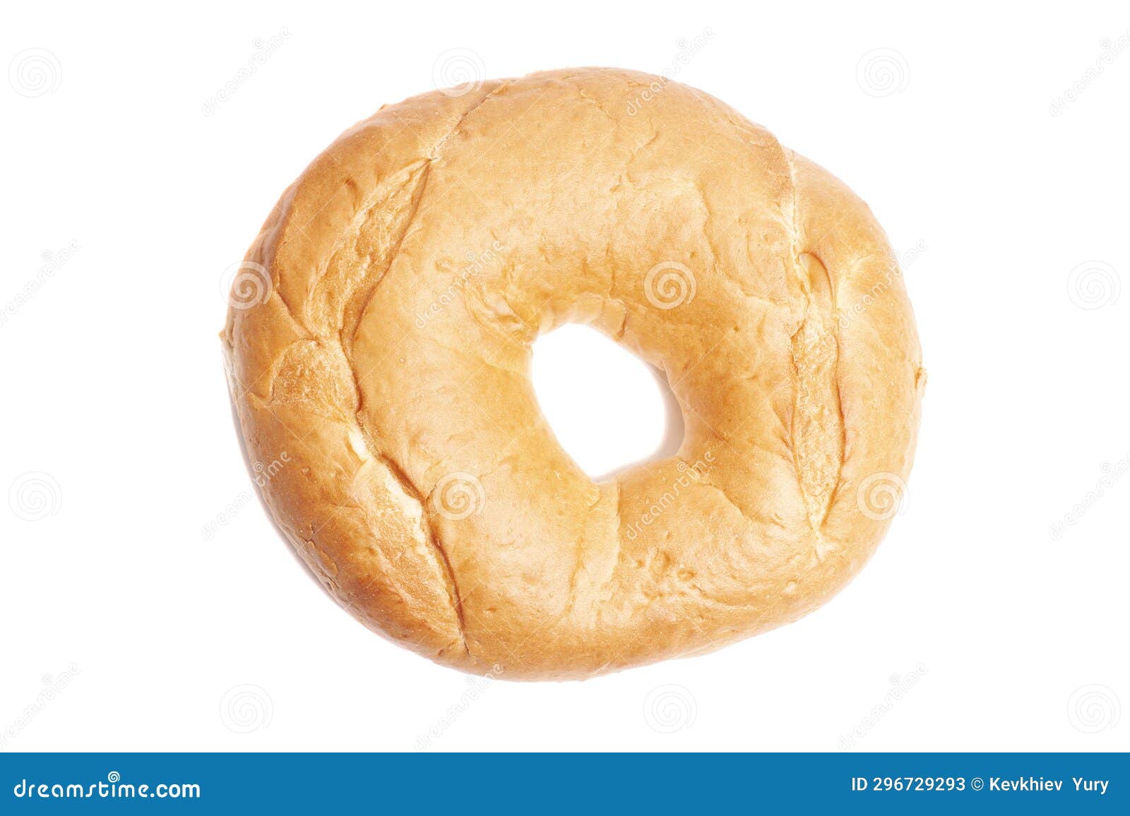Fresh Wheat Round White Bread Bagel Isolated on White Background, Top ...