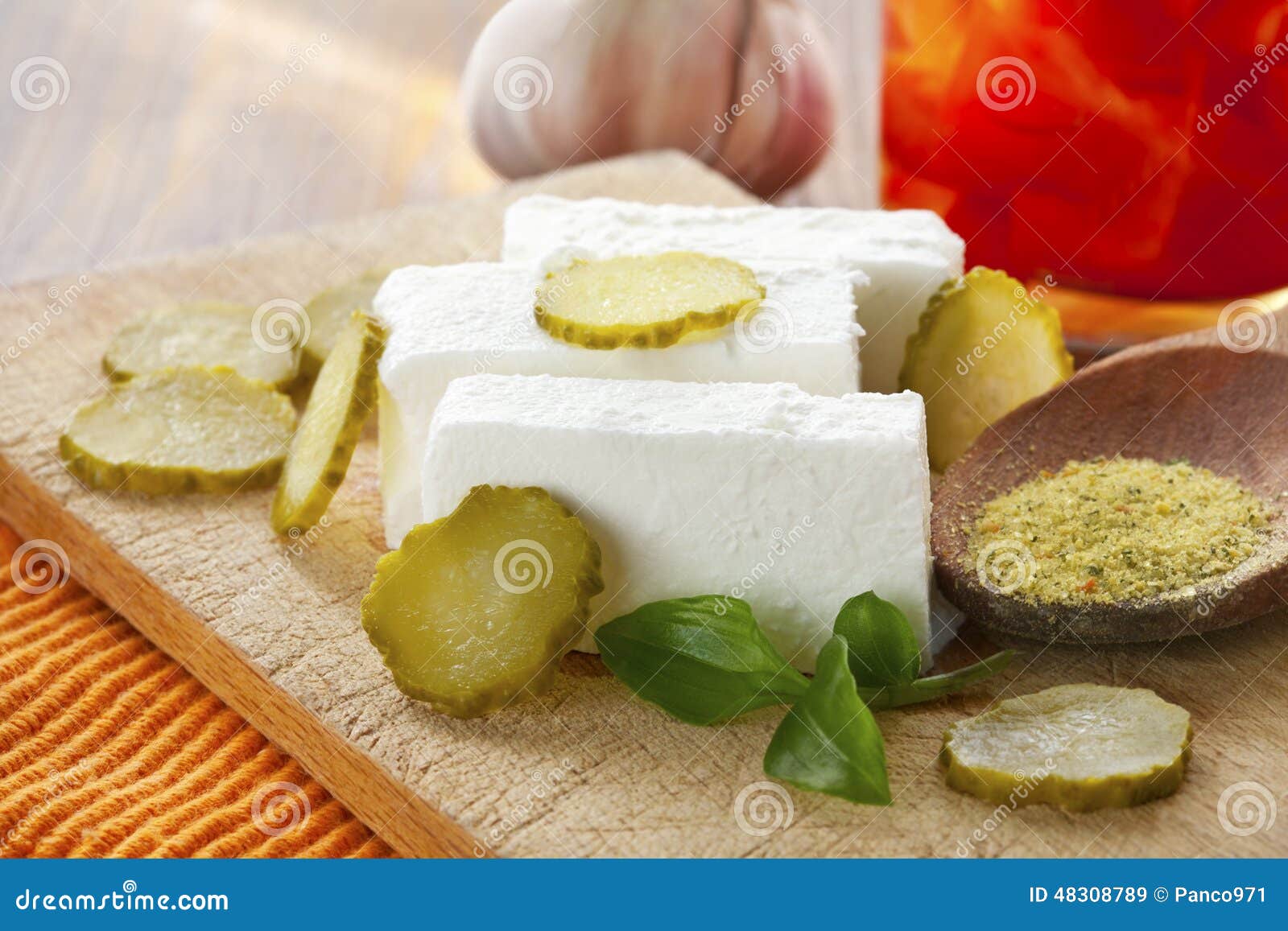 Fresh White Cheese and Vegetables Stock Image - Image of lunch, kitchen ...