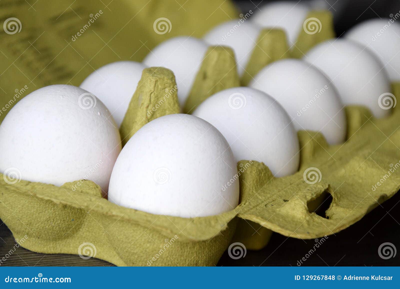 Fresh white eggs in a nest stock photo. Image of nature - 129267848