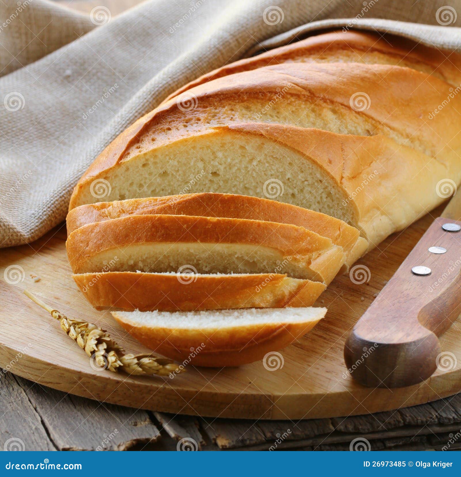 Fresh white loaf of bread stock image. Image of baker - 26973485