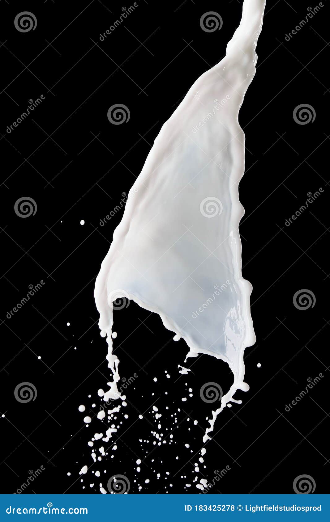 Fresh White Milk Splash with Drops Stock Photo - Image of drops, motion ...