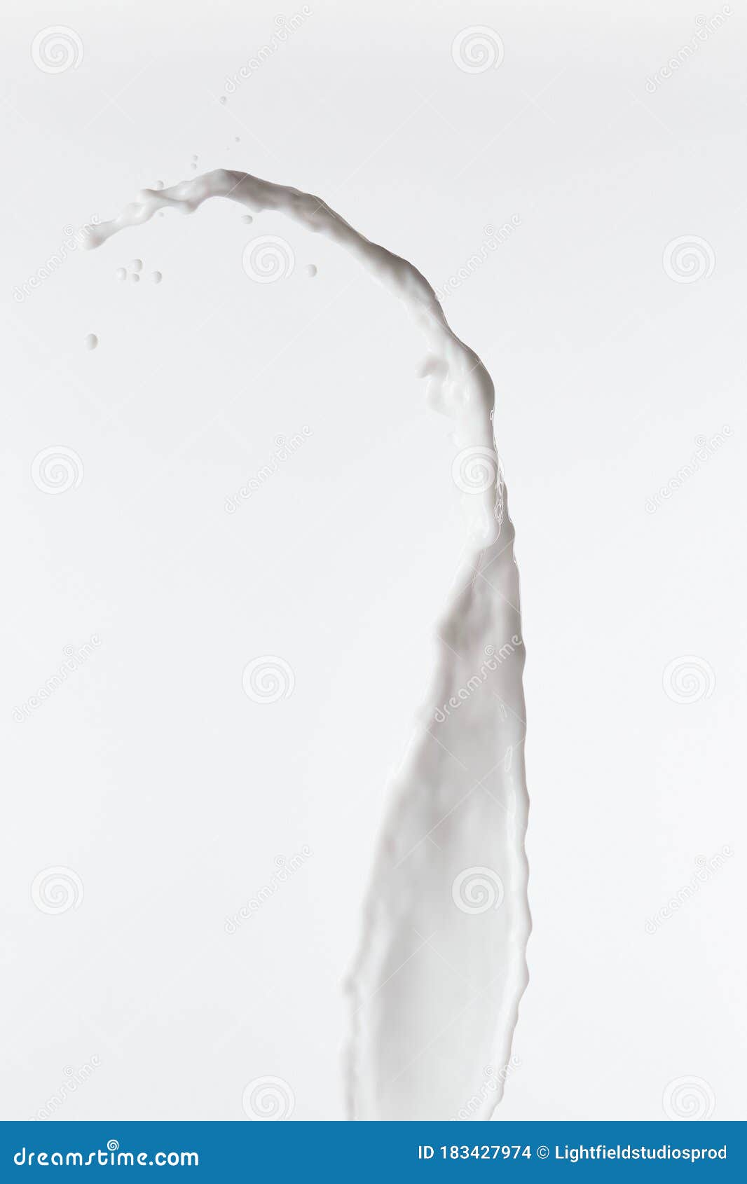 Fresh White Milk Splash with Drops Stock Photo - Image of flowing ...