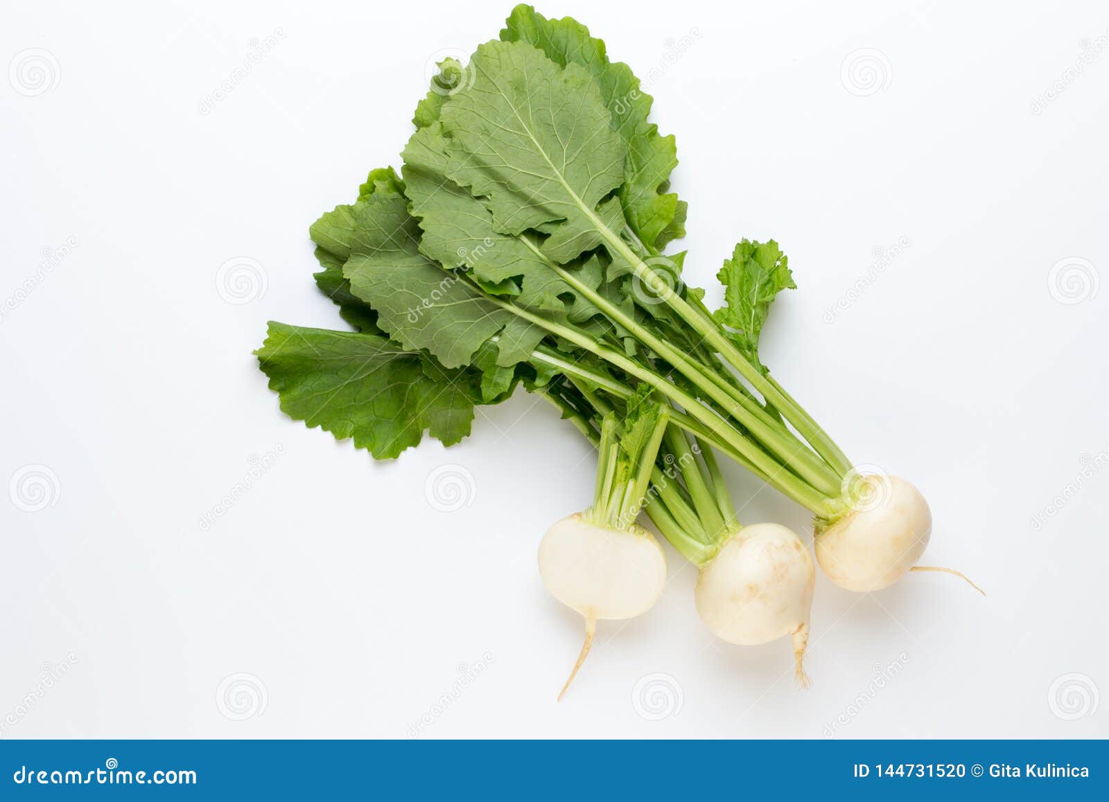 Fresh White Round Turnip Radish on White Background Stock Photo - Image ...
