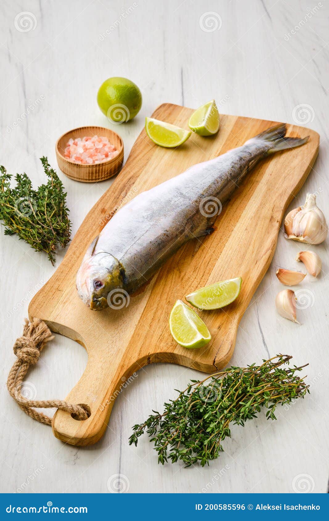 Fresh whole frozen haddock stock photo. Image of thyme - 200585596