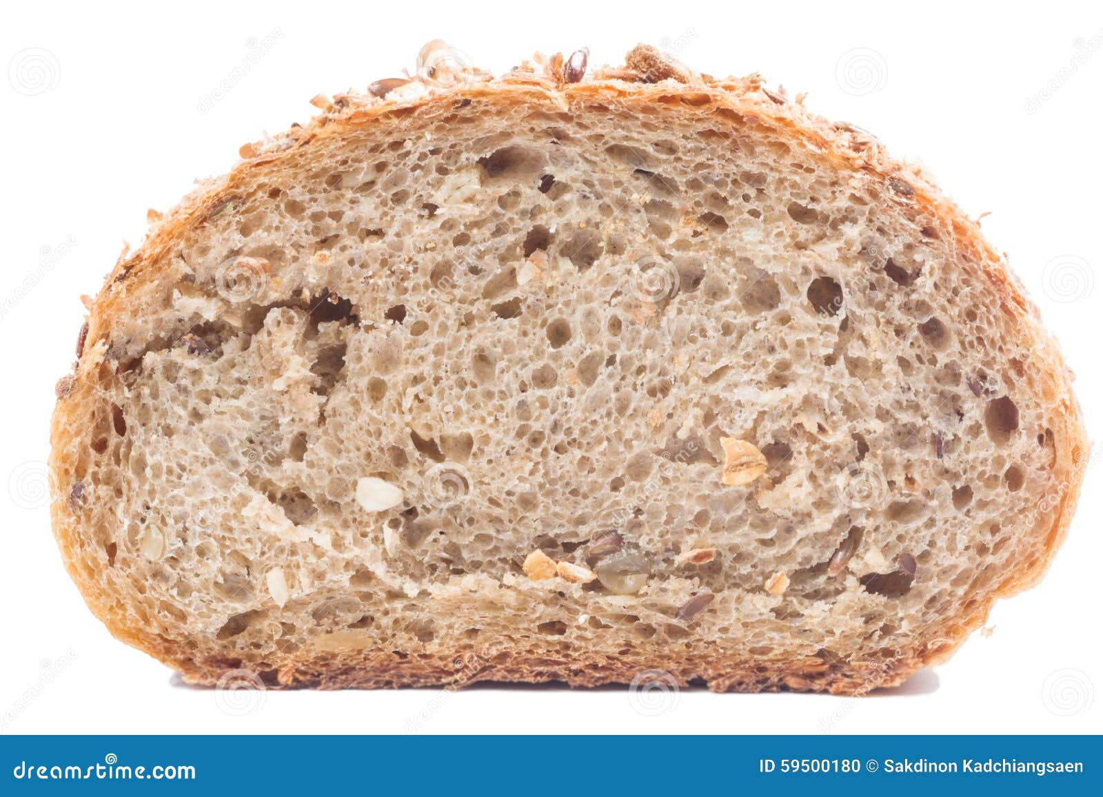 Fresh Whole Grain Bread Cut in Half Stock Photo - Image of diet, health ...
