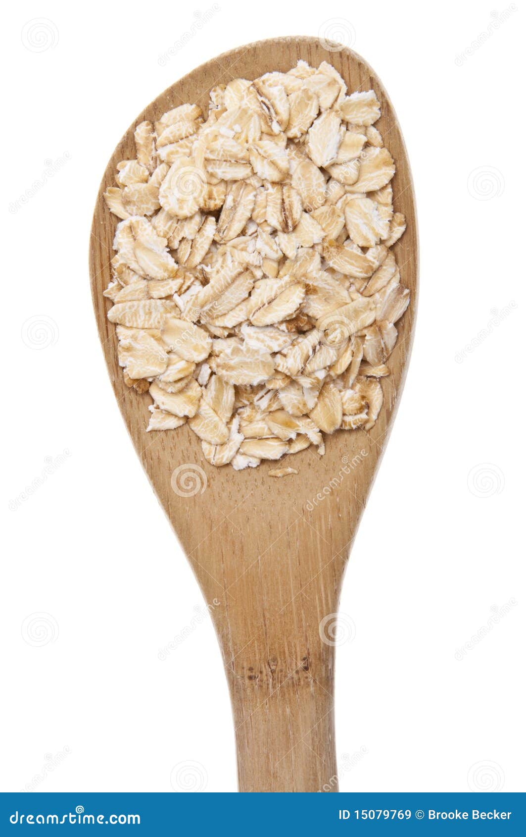 Fresh Whole Grain Oats in a Wooden Spoon Stock Image - Image of oatmeal ...
