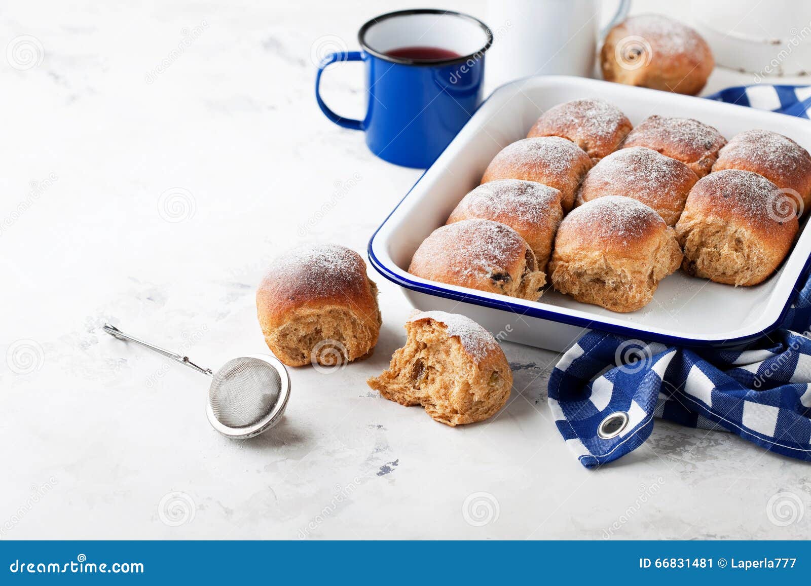 Fresh Whole Grain Sweet Buns with Raisins Stock Image - Image of roll ...