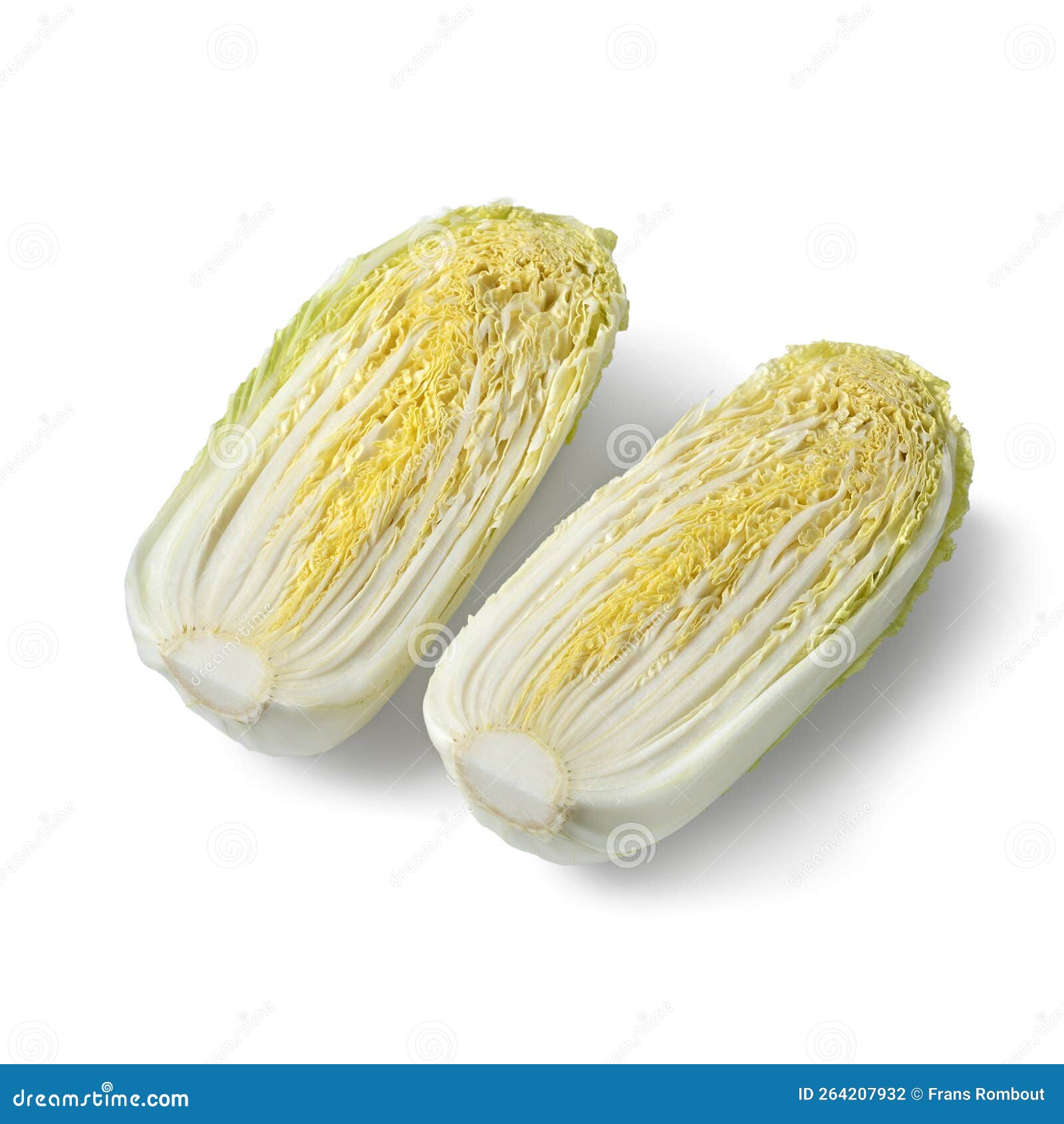Fresh Whole Halved Chinese Cabbage on White Background Stock Photo ...