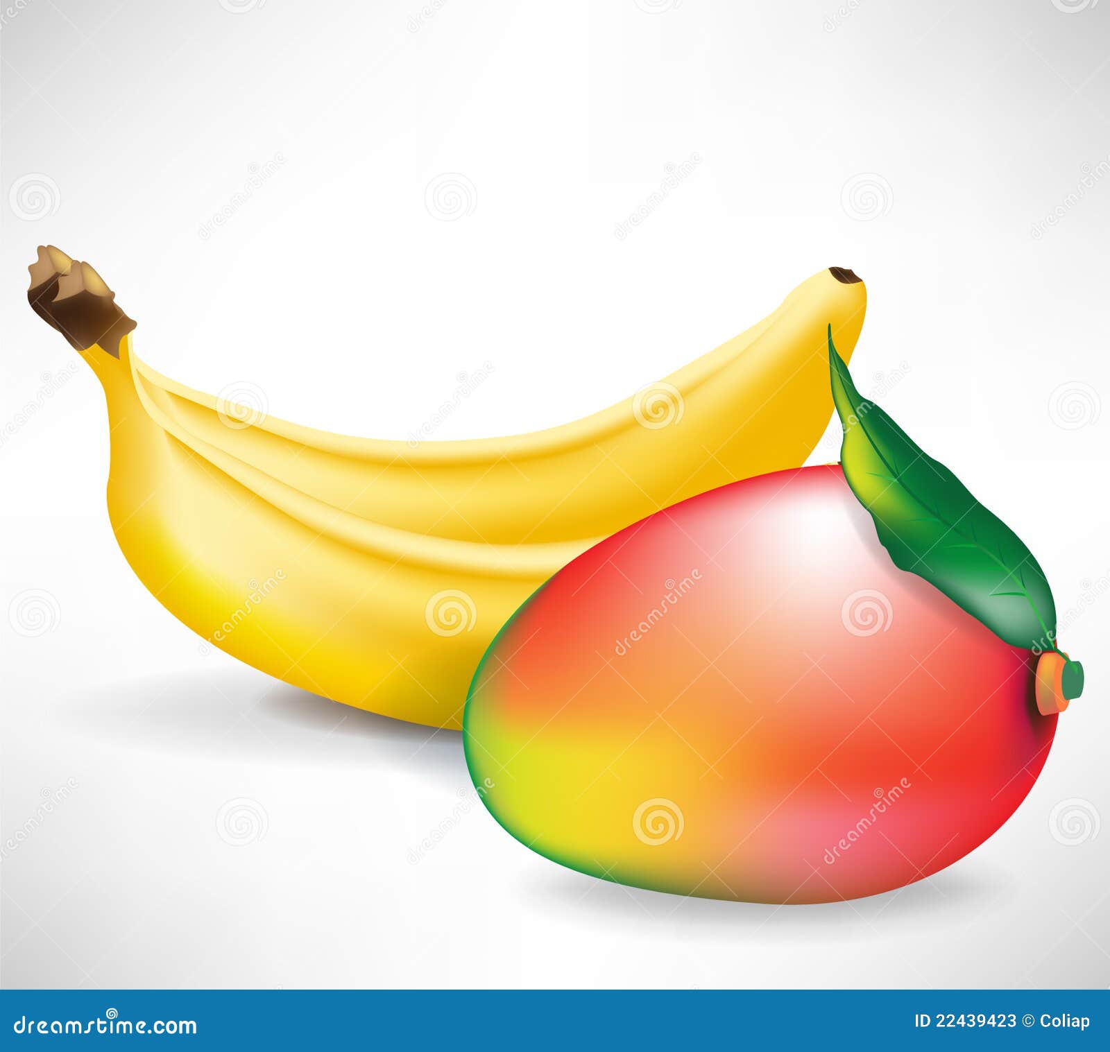 Fresh Whole Mango Fruit and Two Bananas Stock Vector - Illustration of ... Fresh Whole Mango Fruit and Two Bananas Stock Vector - Illustration of ...