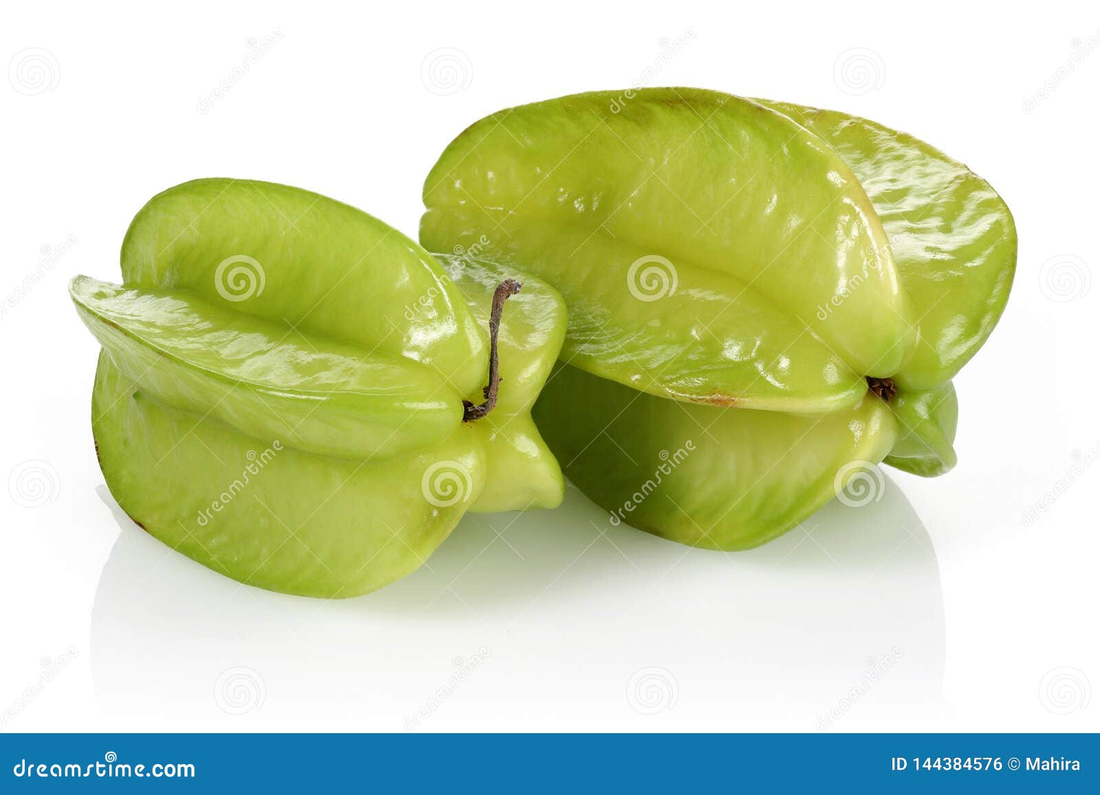 Fresh Whole Star Fruits Isolated on White Stock Photo - Image of ...