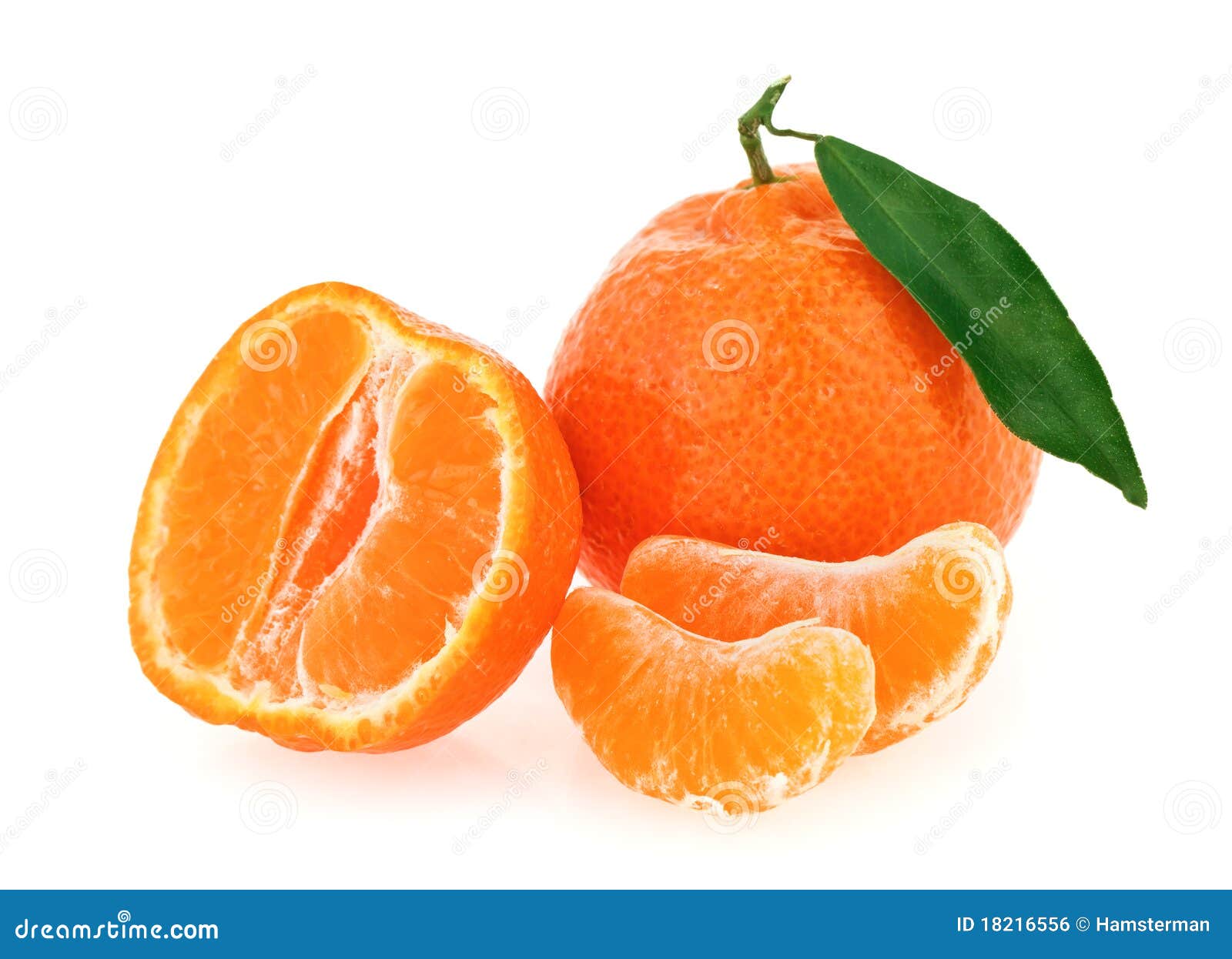 Fresh Whole Tangerine with Some Slices Stock Photo - Image of juicy ...
