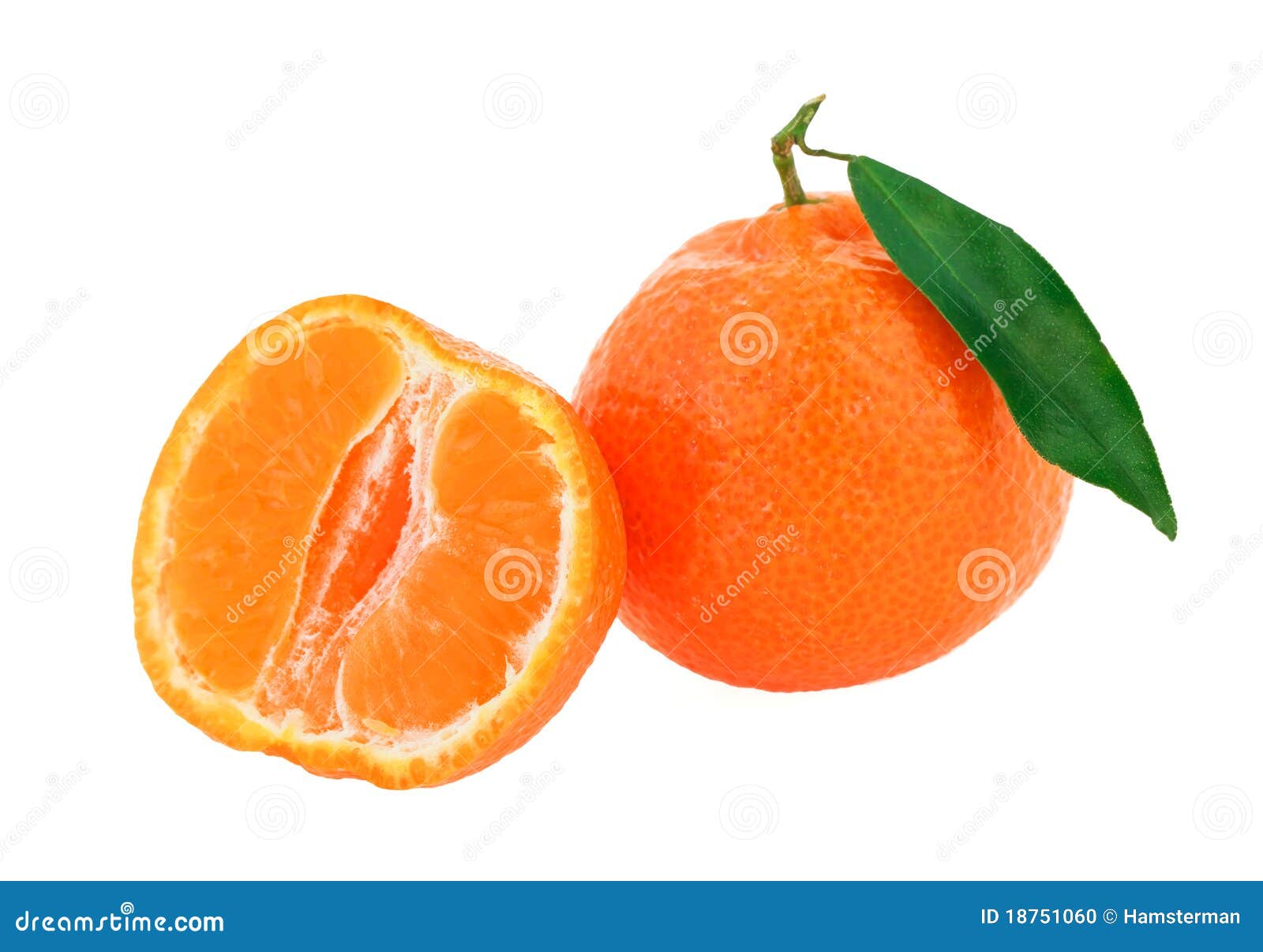Fresh Whole Tangerine with Some Slices Stock Photo - Image of piece ...