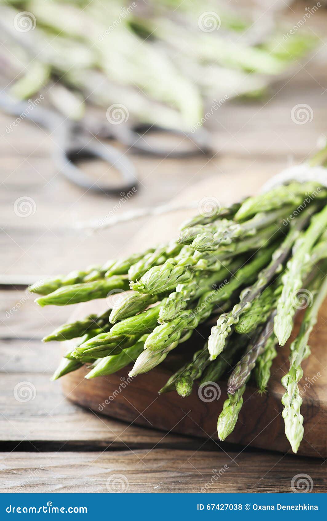 Fresh Wild Asparagus on the Wooden Table Stock Photo - Image of gourmet ...