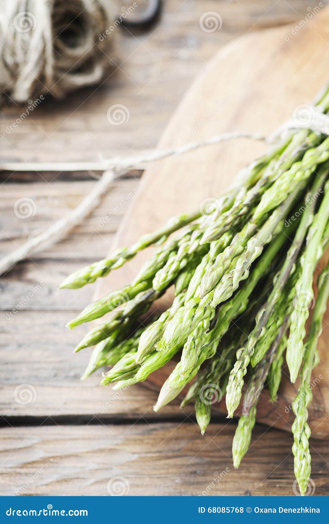 Fresh Wild Asparagus on the Wooden Table Stock Photo - Image of spring ...