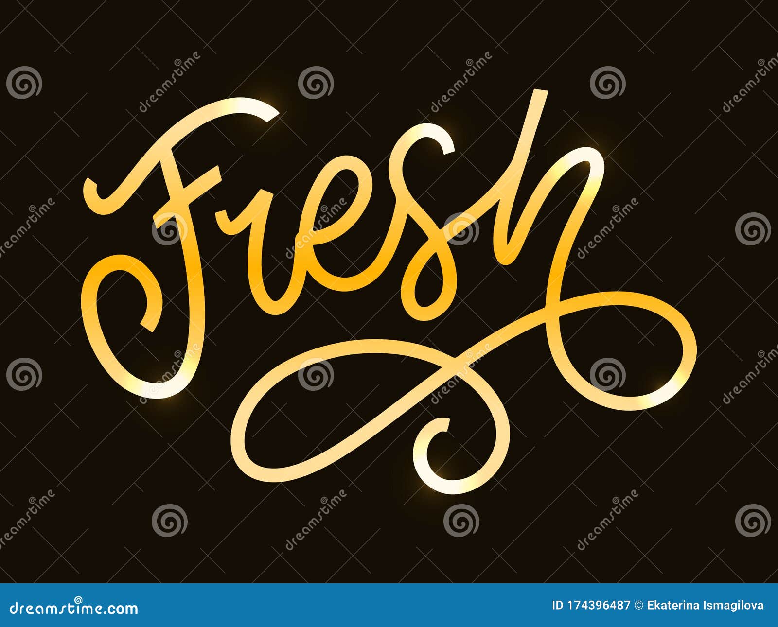 Fresh Word Hand Lettering. Handmade Vector Calligraphy Eco Slogan Stock ...