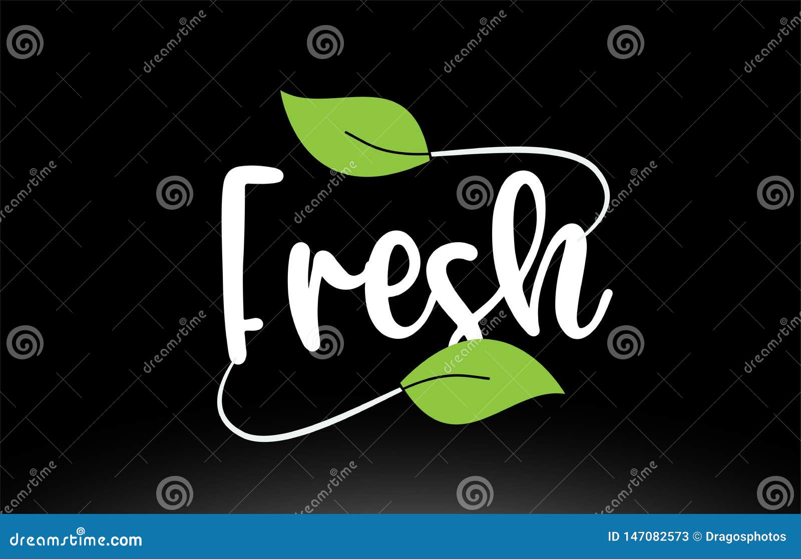 Fresh Word Text with Green Leaf Logo Icon Design Stock Illustration ...