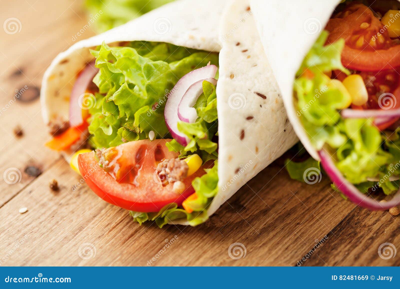 Fresh wraps on table stock image. Image of closeup, table - 82481669