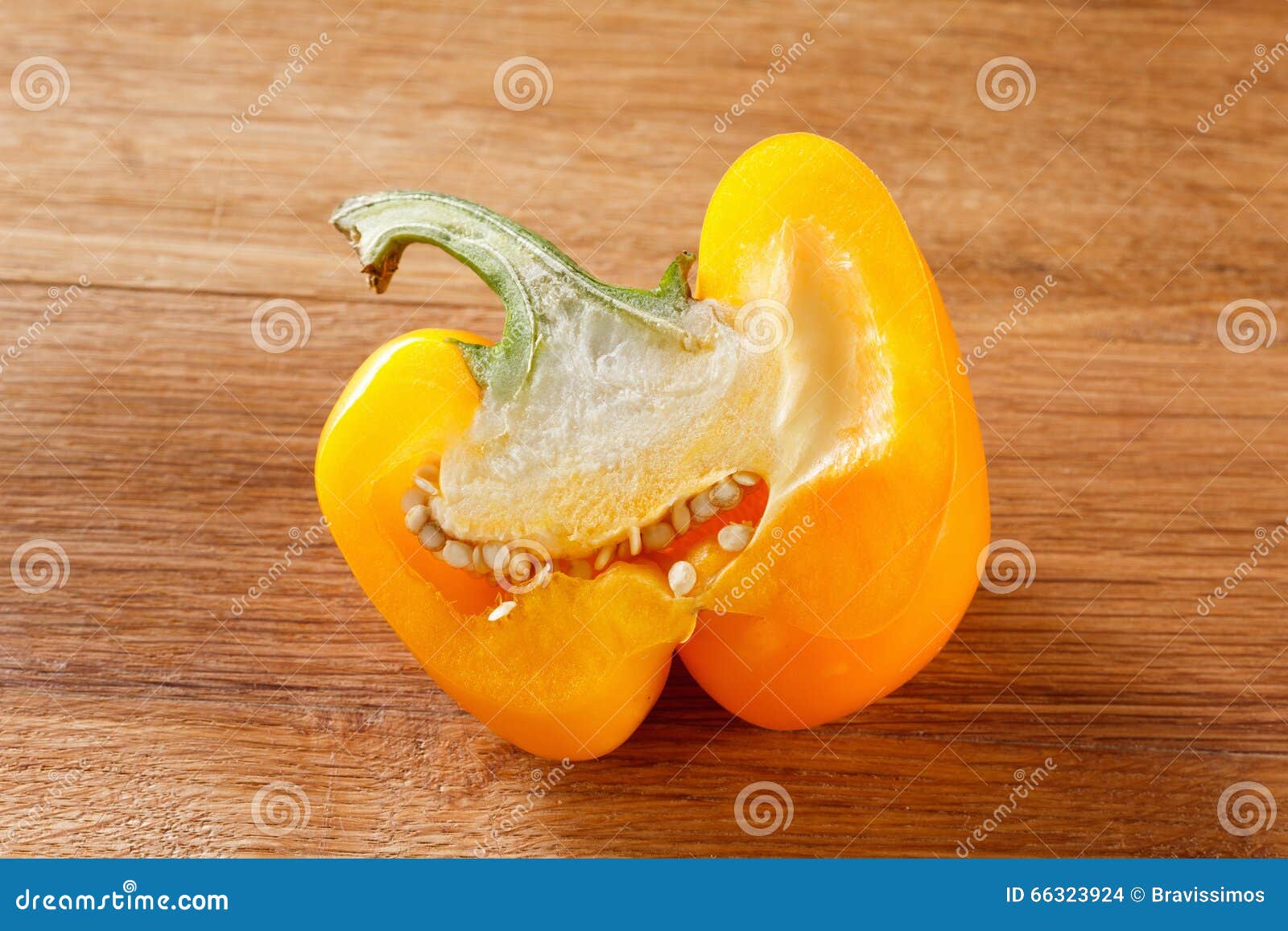 Fresh Yellow Bell Pepper, Cut One on White Background Stock Photo ...