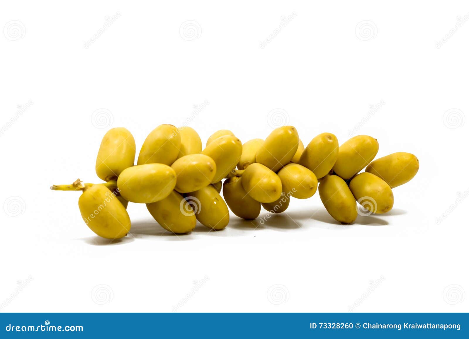 Fresh Yellow Dates Palm Fruit on White Background. Stock Photo - Image ...