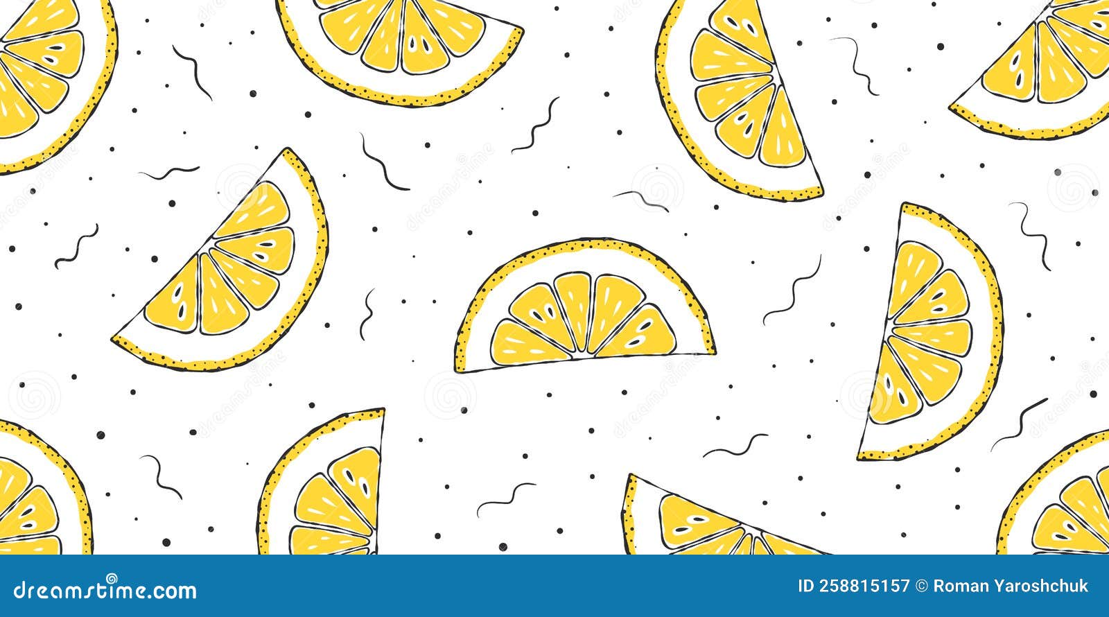 Fresh Yellow Lemons Background. Hand Drawn Lemons Background Stock ...