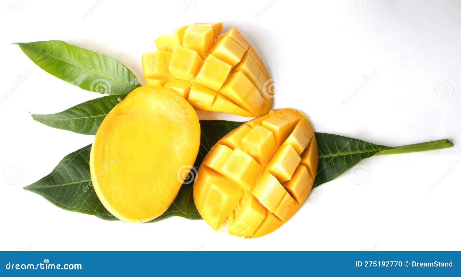 Fresh Yellow Ripen Mango with Leaf Isolated Stock Photo - Image of ...
