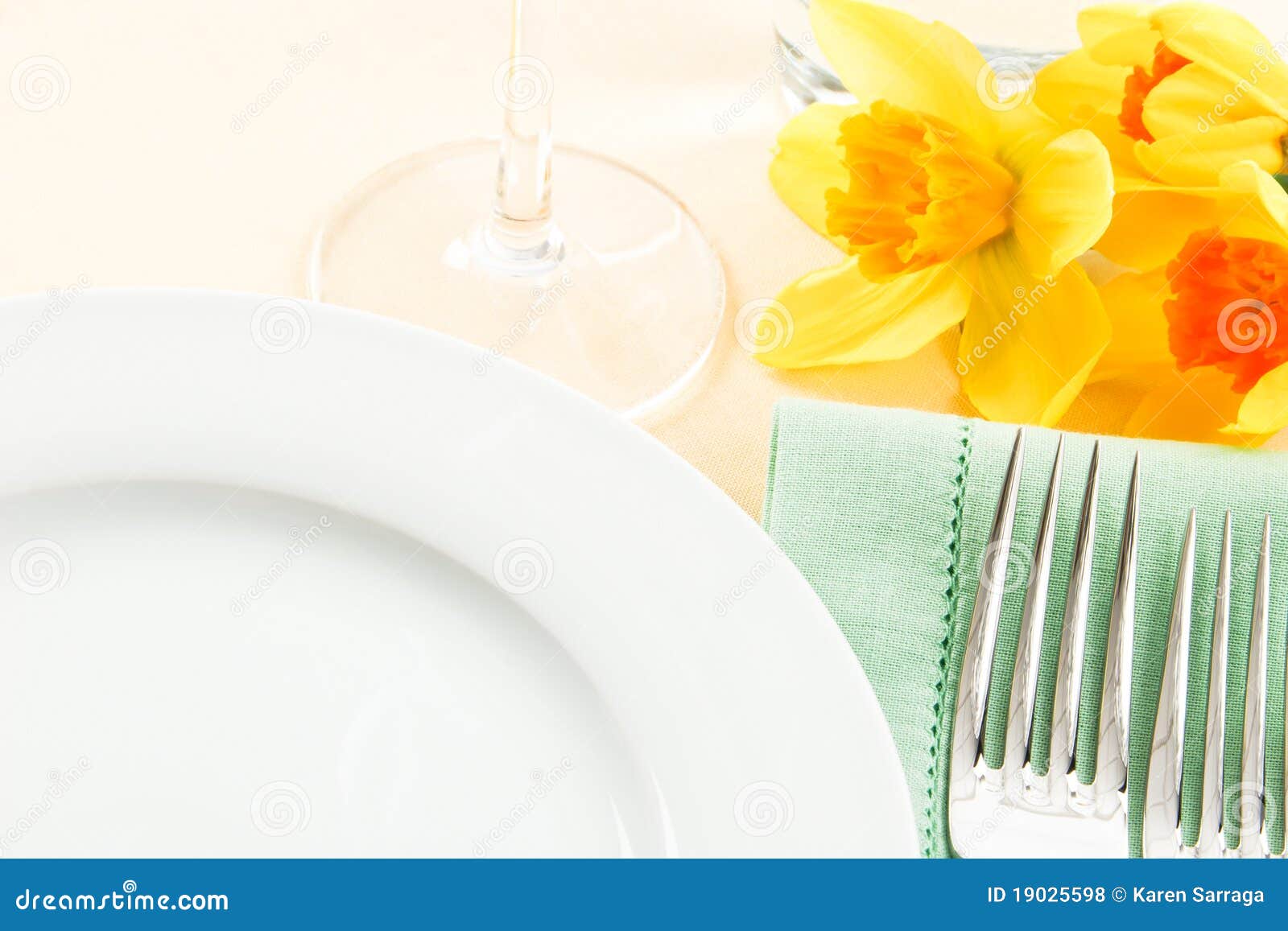 Fresh Yellow Table Setting stock photo. Image of mother - 19025598