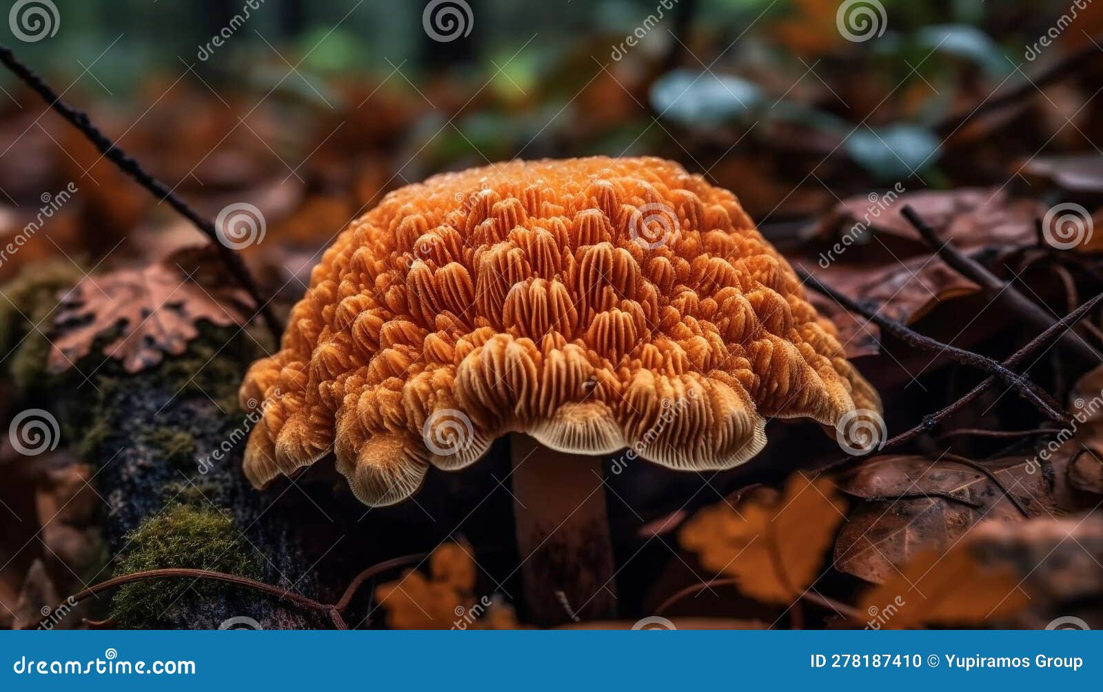 Fresh Yellow Toadstool Cap, a Macro Beauty Generated by AI Stock Illustration - Illustration of ...