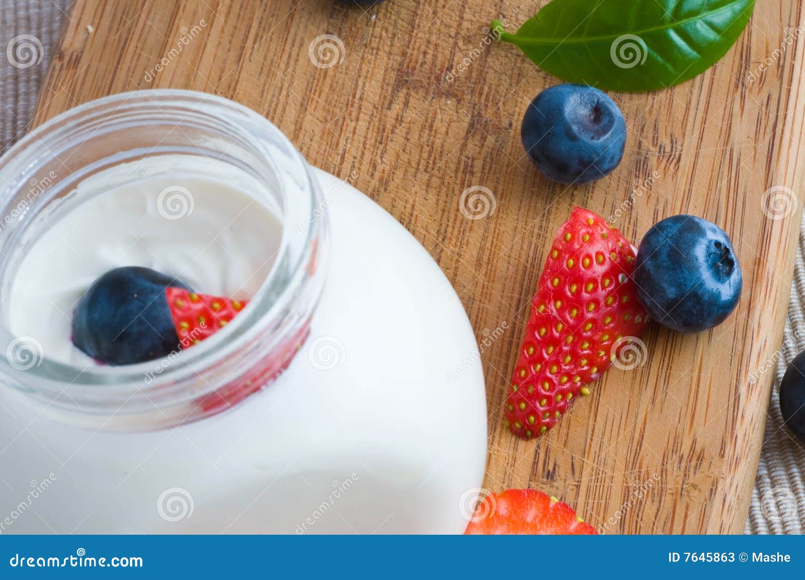Fresh yoghurt stock image. Image of food, smooth, board - 7645863