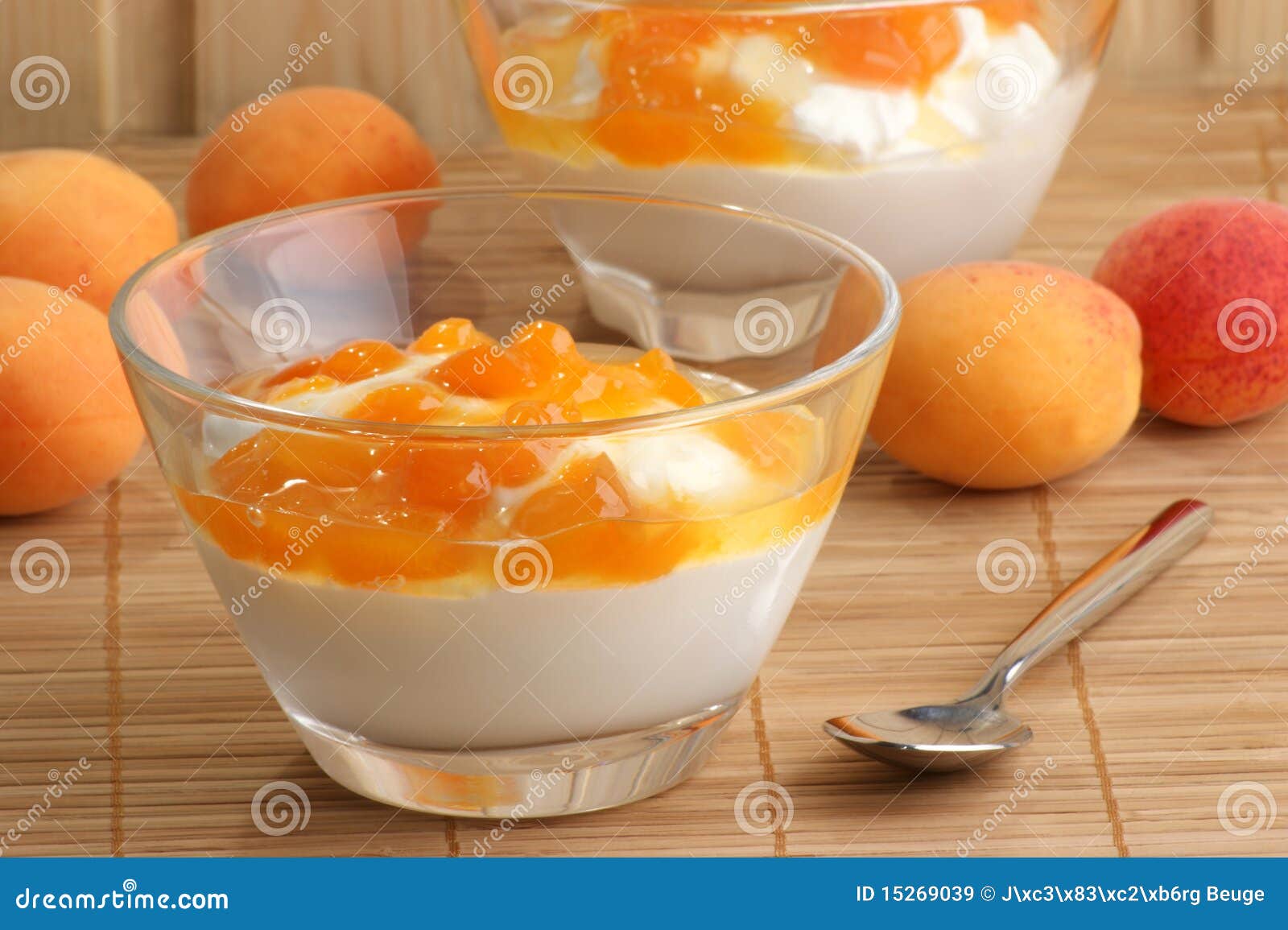 Fresh Yoghurt with Home Made Apricot Compote Stock Image - Image of ...