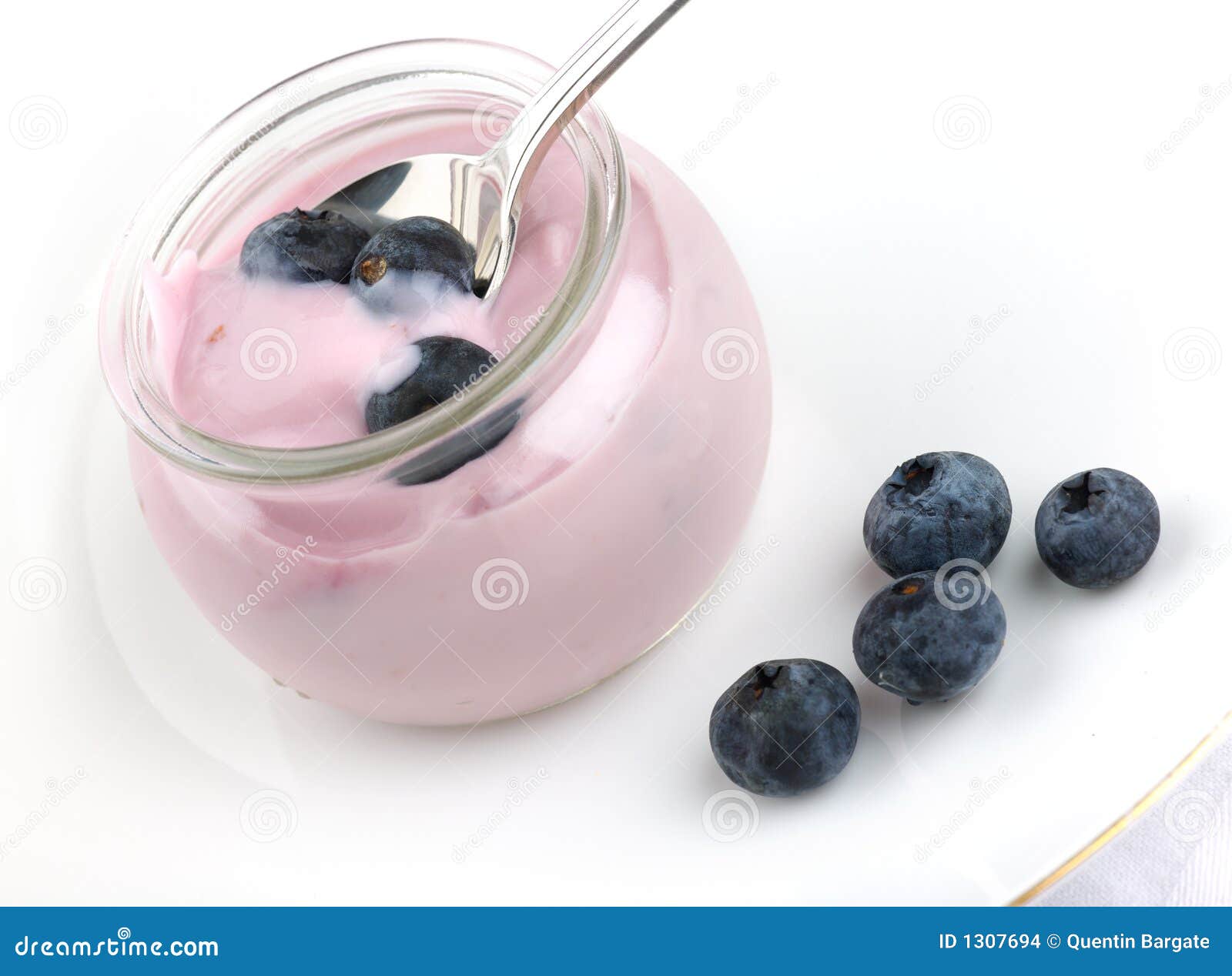 Fresh Yogurt pot breakfast stock photo. Image of isolated - 1307694